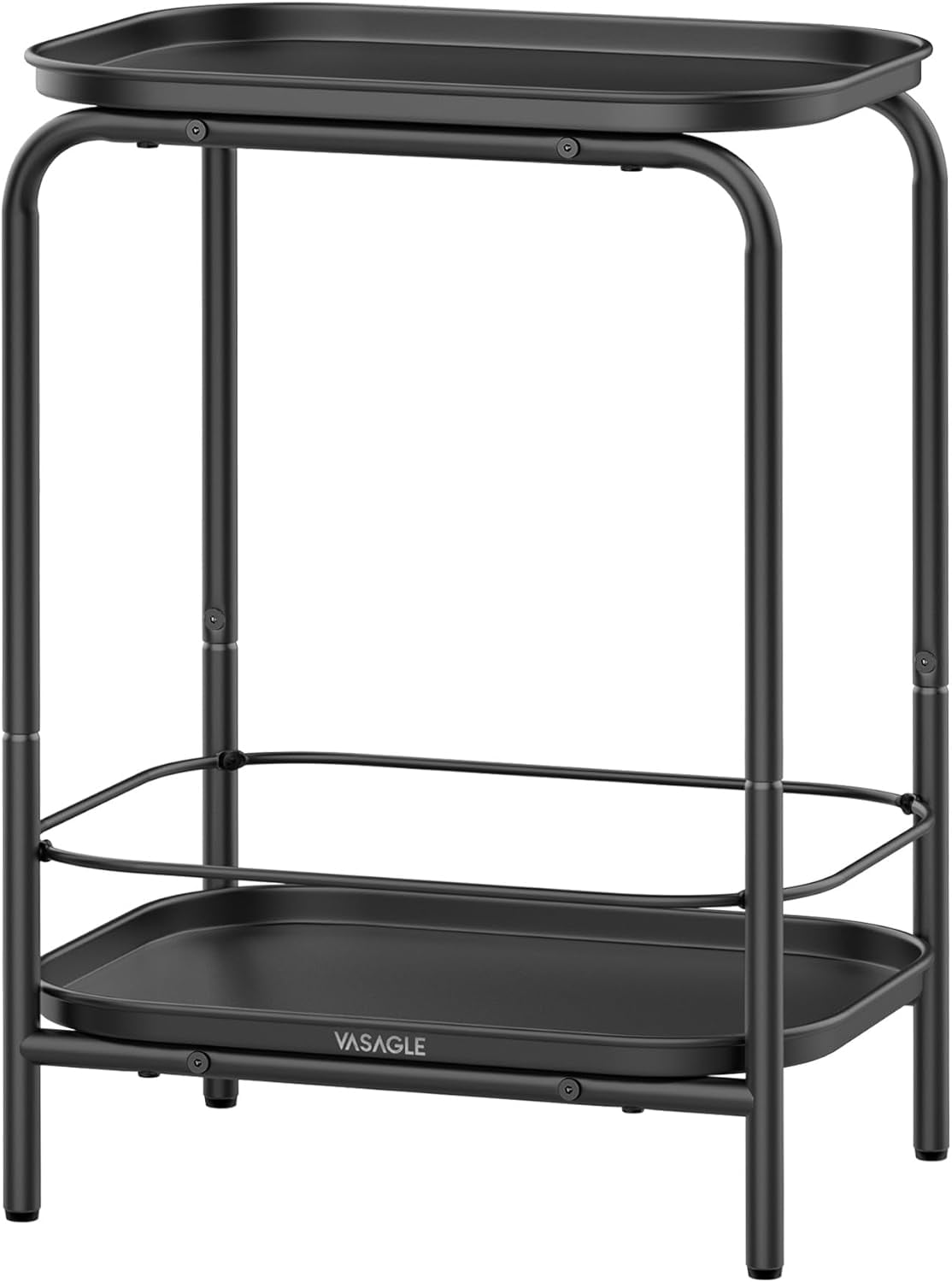 jhgdfybl 2-Tier Outdoor Table Small Side End Table with Tray Storage ...