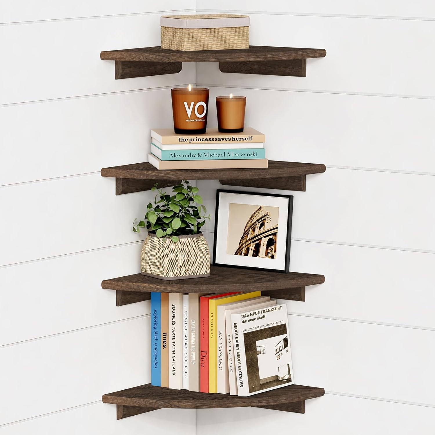 jhgdfybl Corner Floating Shelves for Wall Rounded Corner Shelves Wall ...