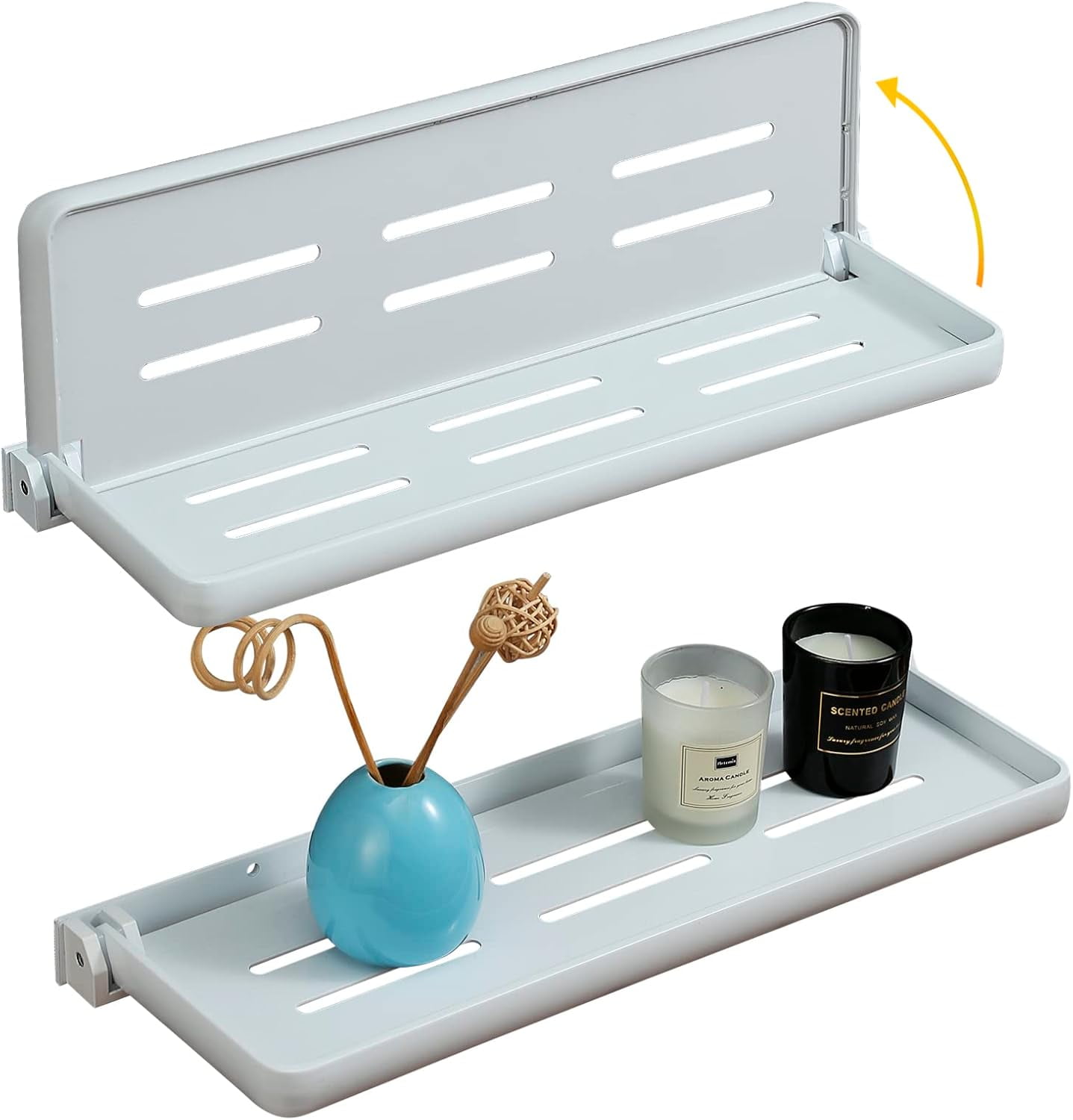 jhgdfybl Small Folding Wall Shelf RV Aluminum Foldable Shelves 90° Fold ...