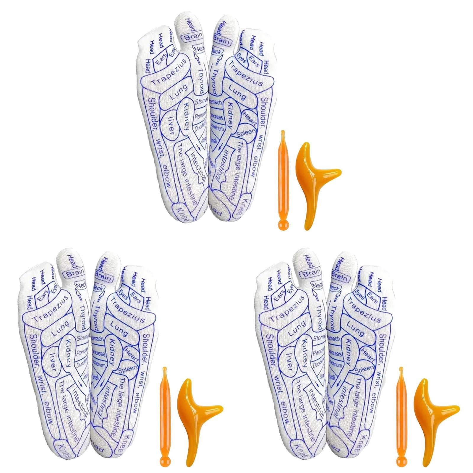 jhiwgzj 3 Pair Reflexology Socks Set, Reflexology Socks with Massage ...