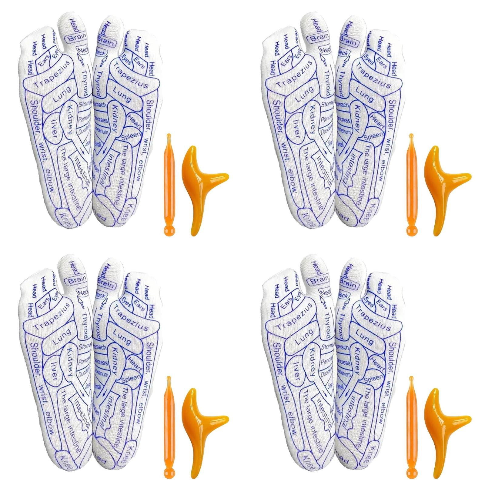 jhiwgzj 4 Pair Reflexology Socks Set, Reflexology Socks with Massage ...