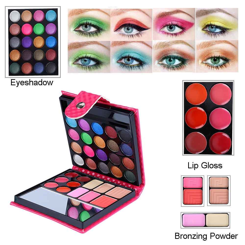 jhiwgzj 9 Colors Eyeshadow Palette Makeup- 9 Colors Pink Shimmer Gold ...