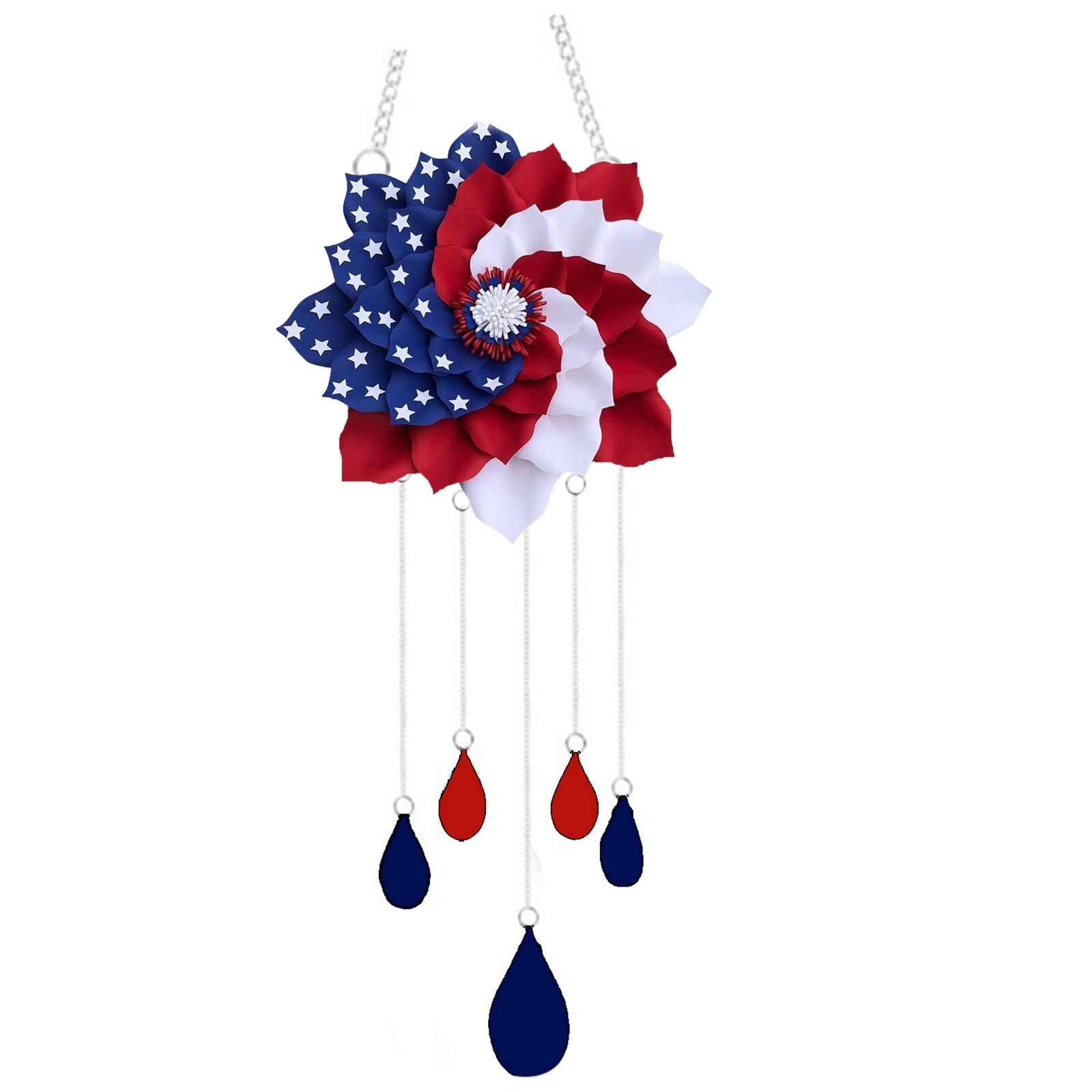jhiwgzj American Flag Wind Chime 4th of July Decorations Patriotic Wind ...