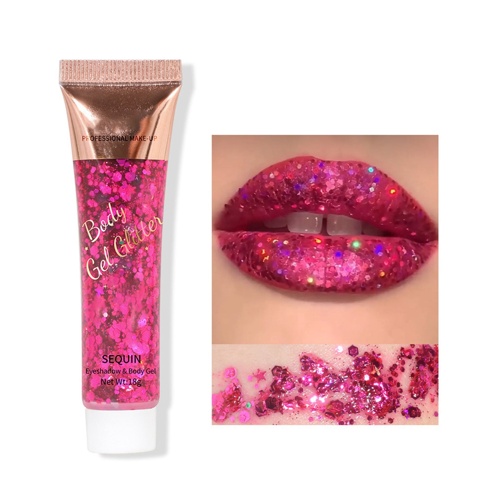 jhiwgzj Glitter Gel Body Makeup, Sequins Glitter Liquid Eyeshadow, Long ...