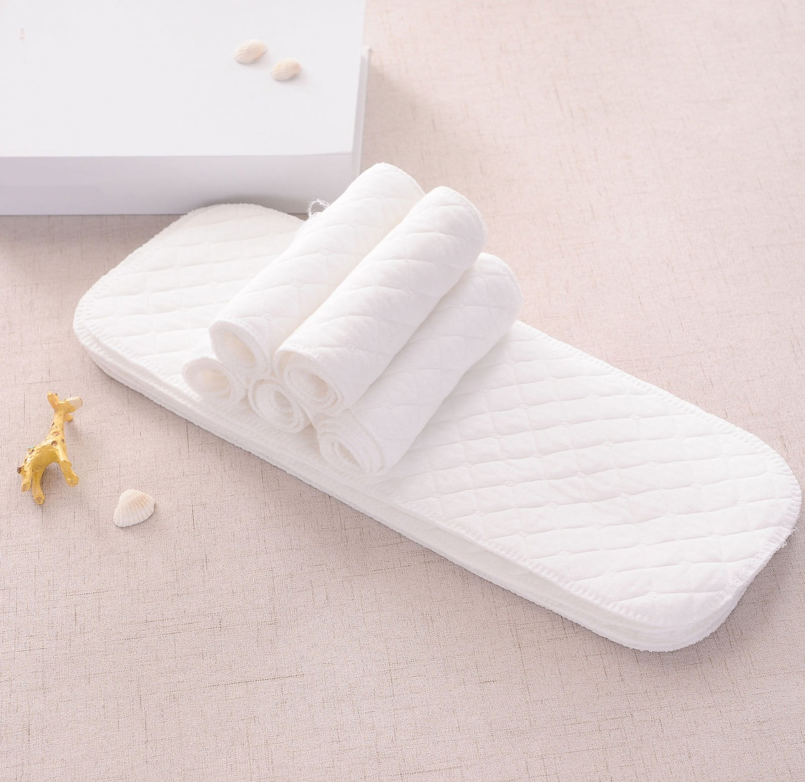 jiacuix 10 Pieces Of Three-Layer Eco-Cotton Diapers For Babies, Cotton ...