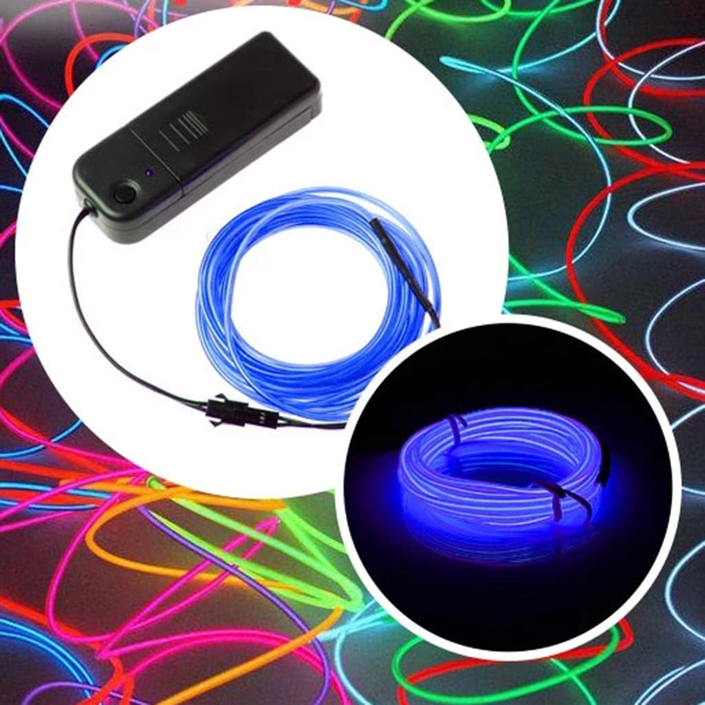 jiacuix 1M Battery Operated Luminescent Neon LED Lights Glow EL Wire ...