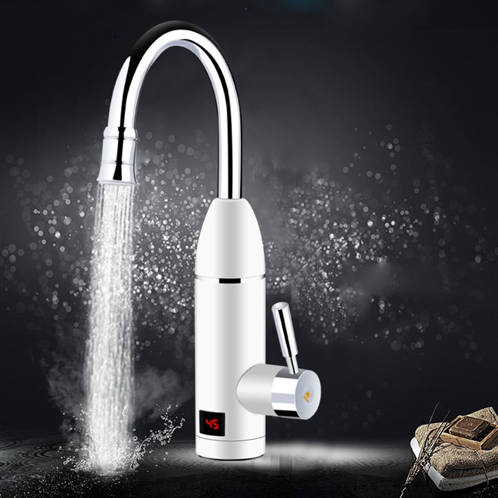 jiacuix Electric Water Tap Instantaneous Water Heater Sink Fitting LED ...