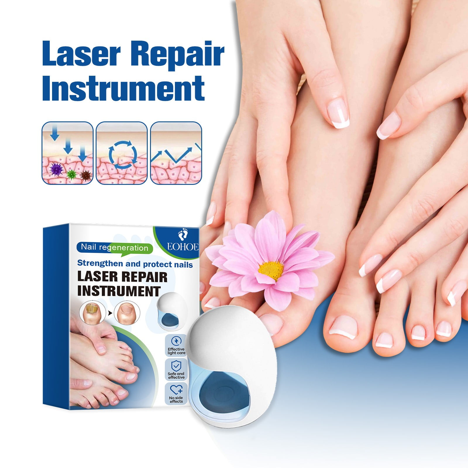 jiacuix Fungus Nail Regenerator LED Light Activated To Toenail ...