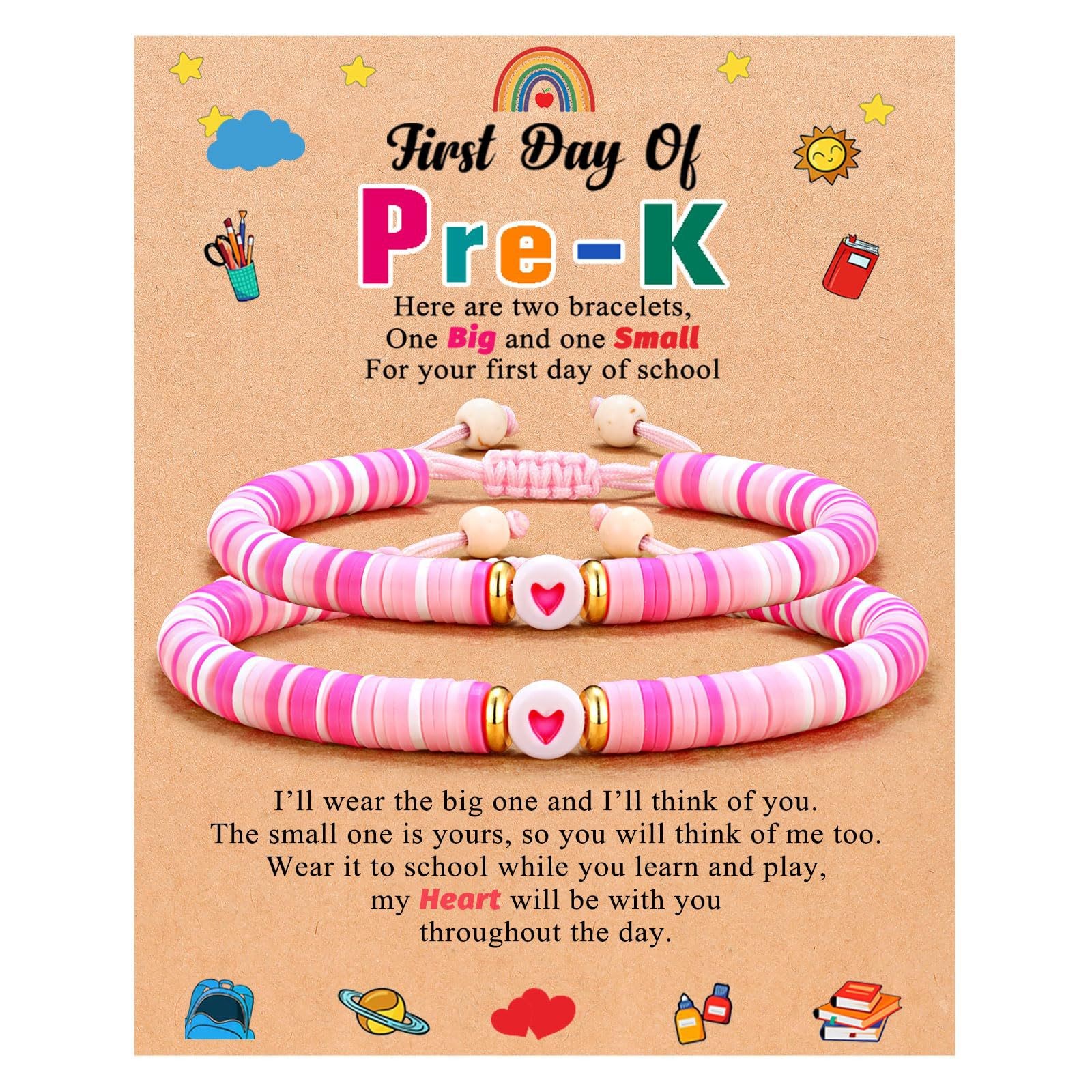 jiacuix Kindergarten Bracelet Mommy And Me - First Day Of Kindergarten ...