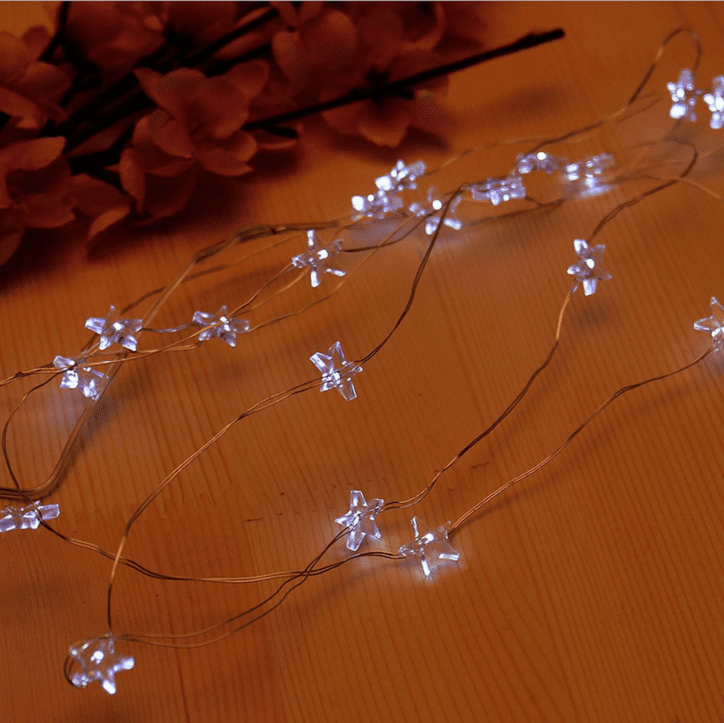 jiacuix LED String Lights Pentagram Shape 5m 50 Lamp 3AA Battery Box ...