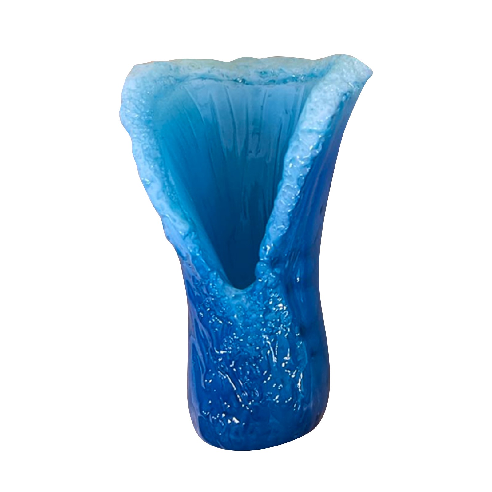 jiacuix Majestic-Wavy Vase, Modern Ocean Blue Flower Vases ...