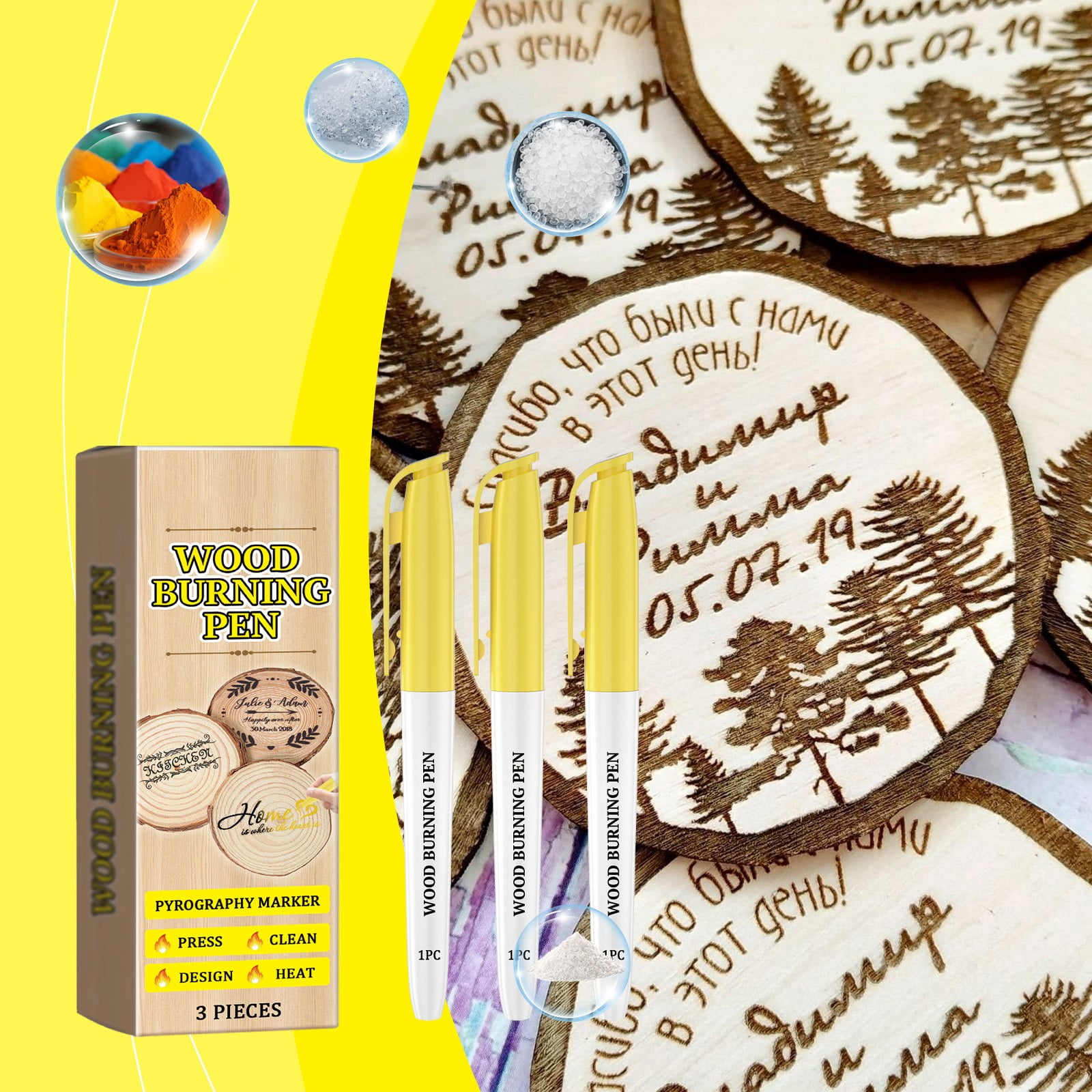 jiacuix Pyrography Marker Pen Wood Pyrography Pen Burning Effect Pen ...