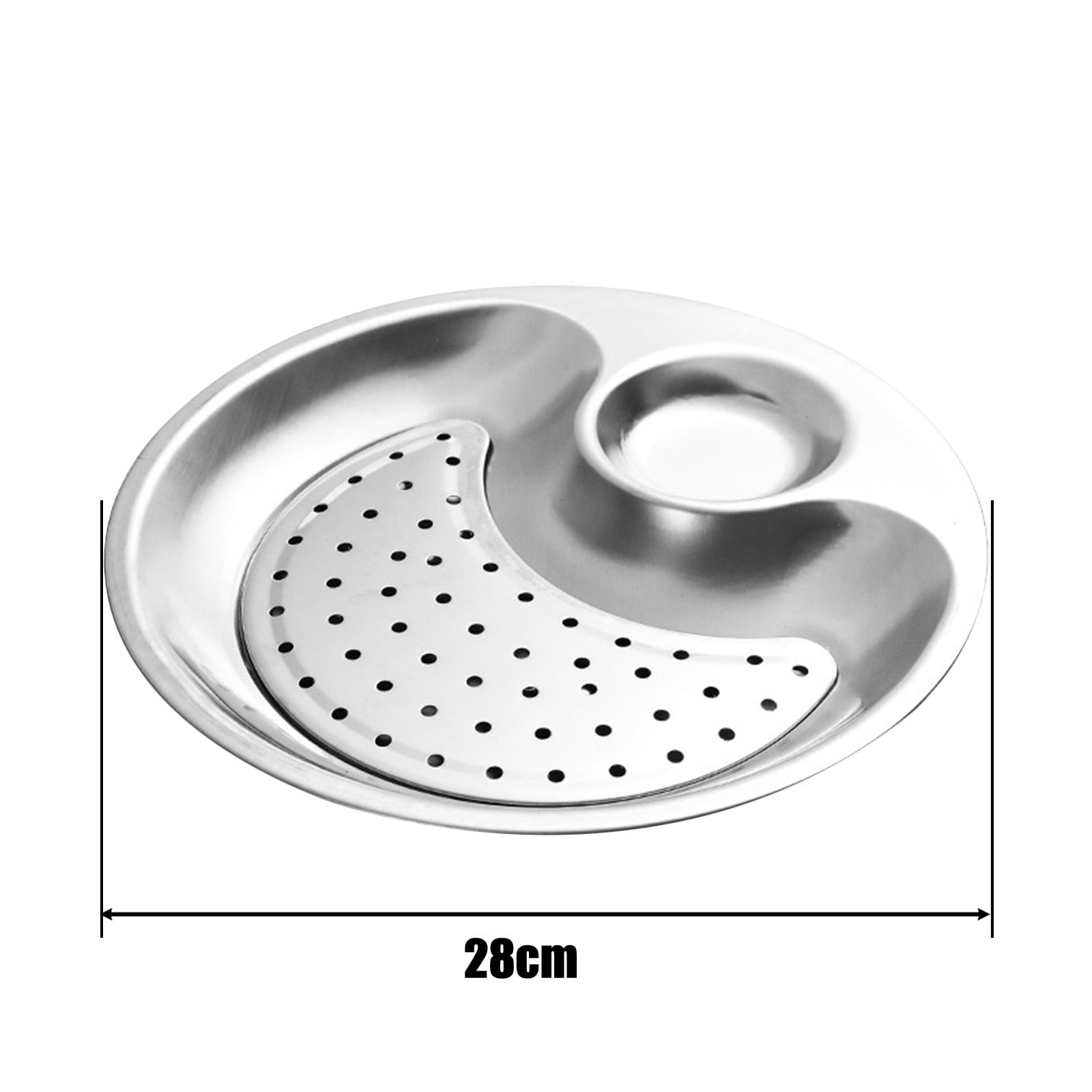 jiacuix Round Draining Dumpling Plate Stainless Steel Dumpling with ...