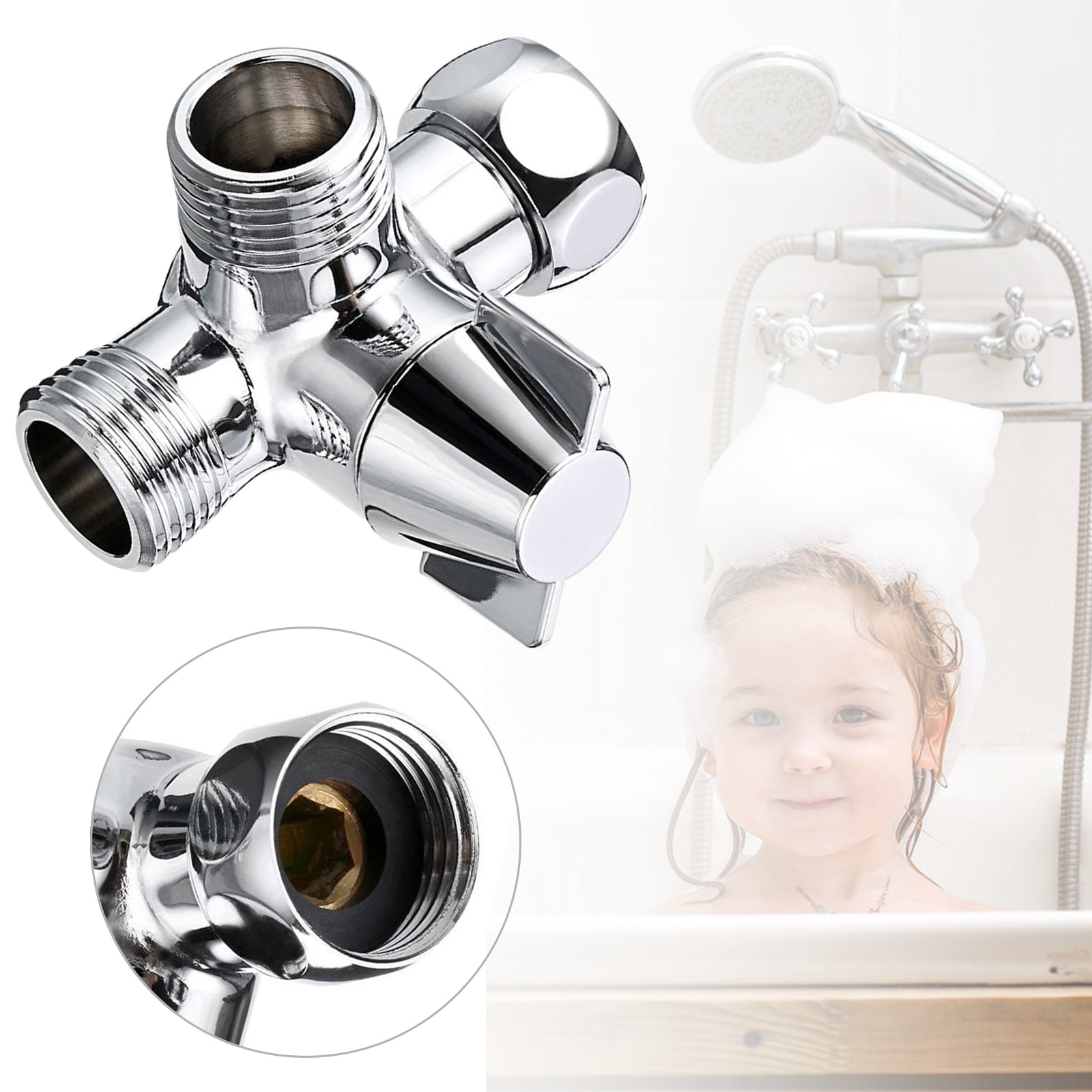 jiacuix Shower Tee Diverter Arm Adapter Nozzle Connector Shower Arm Tee ...