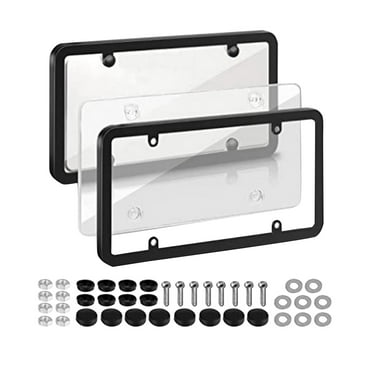 2 - Pack Premium Black License Plate Cover Set: Durable Protectors for ...