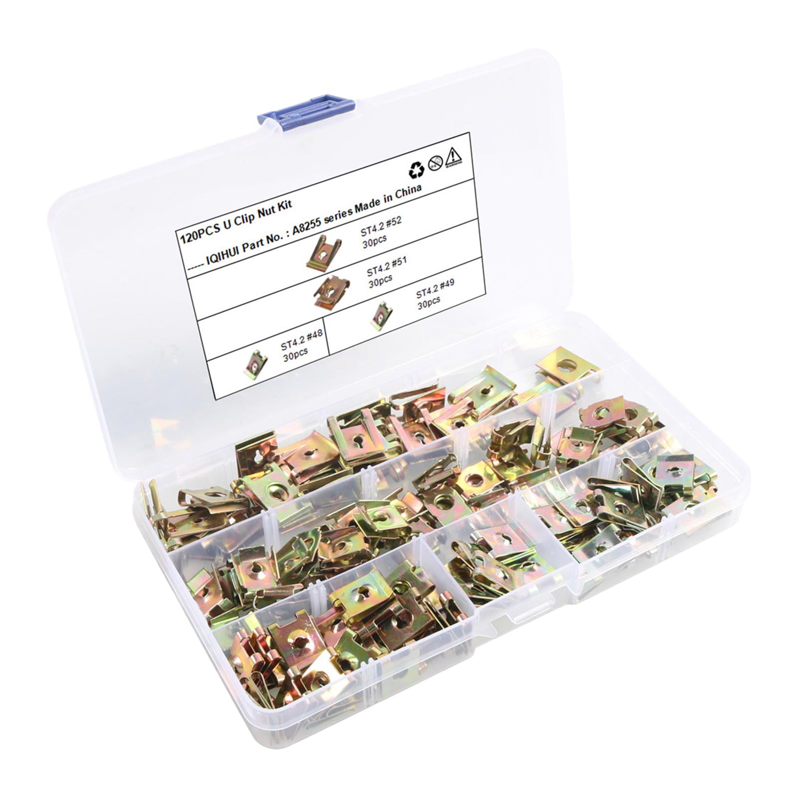 jiaping 120 Pieces Auto Fasteners Assortment U Shape Clip for Auto ...