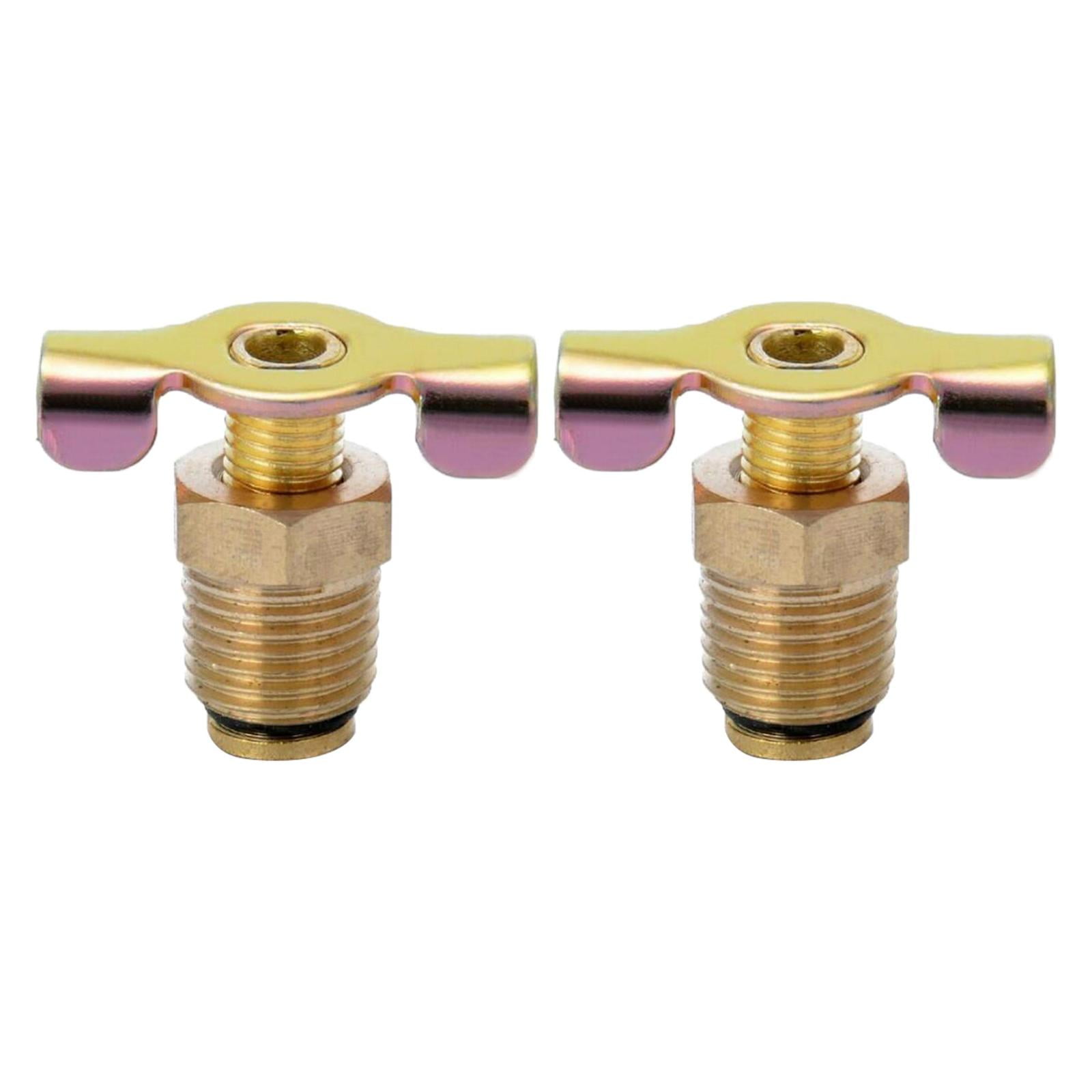 jiaping 2x NPT 1/4" Brass Drain Valve Air Fittings Petcock Water Drain ...
