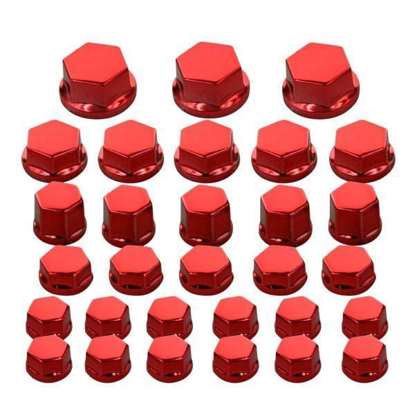 jiaping 4x30Pc motorcycle nut screw cover for Red 4 Pcs - Walmart.com