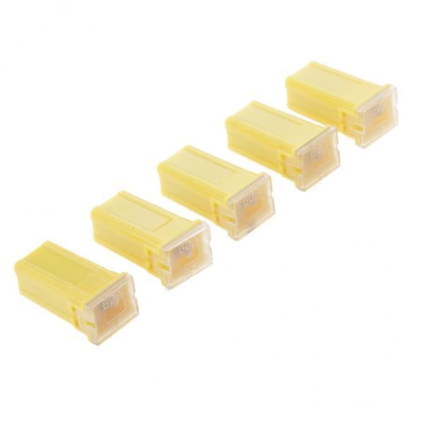 jiaping 6x 5 Pieces Standard Female Push In Fuses 60AMP 32V Yellow ...