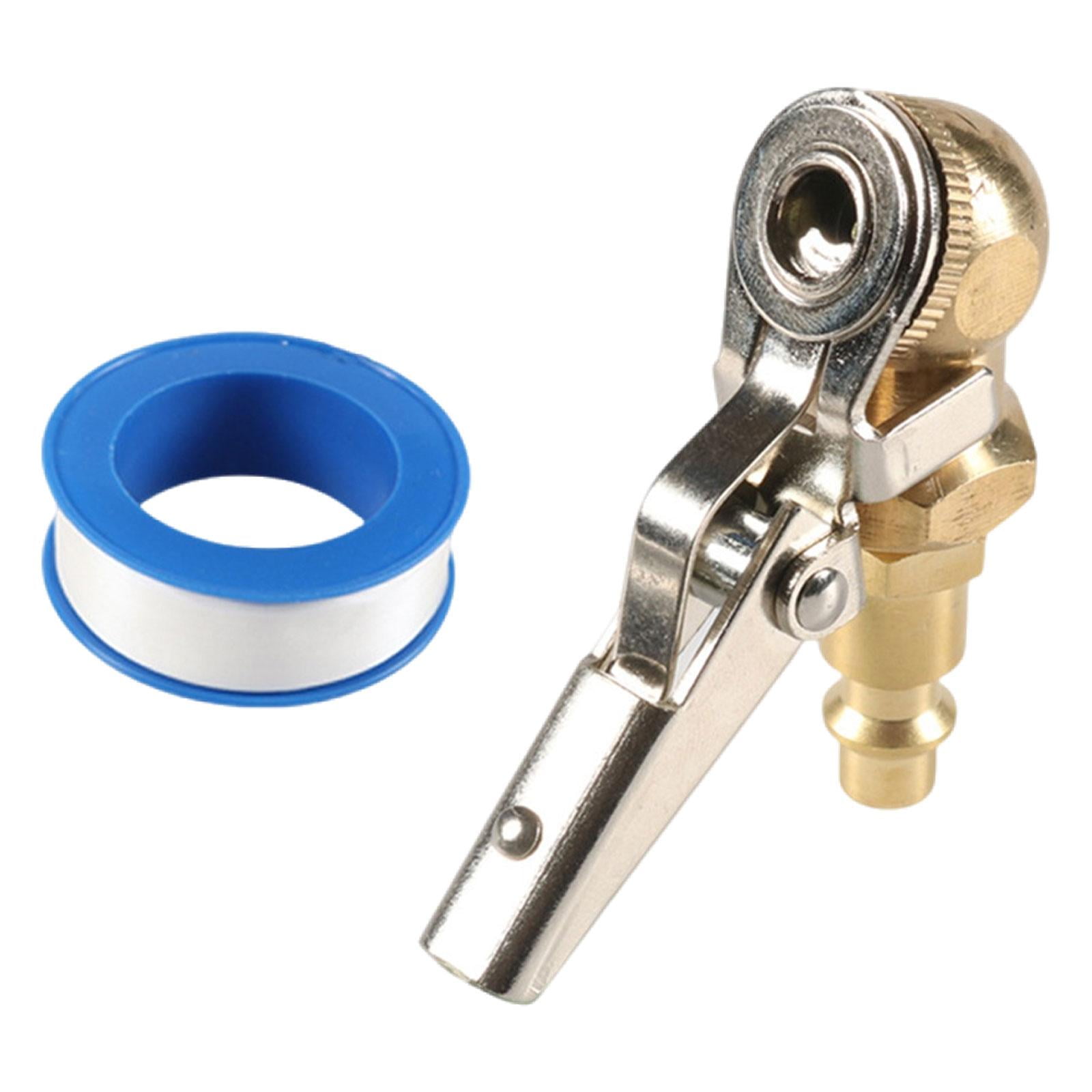 jiaping Clip on Air Chuck Quick Connect Portable Brass Tire Inflator Hose Adapter for RV ...