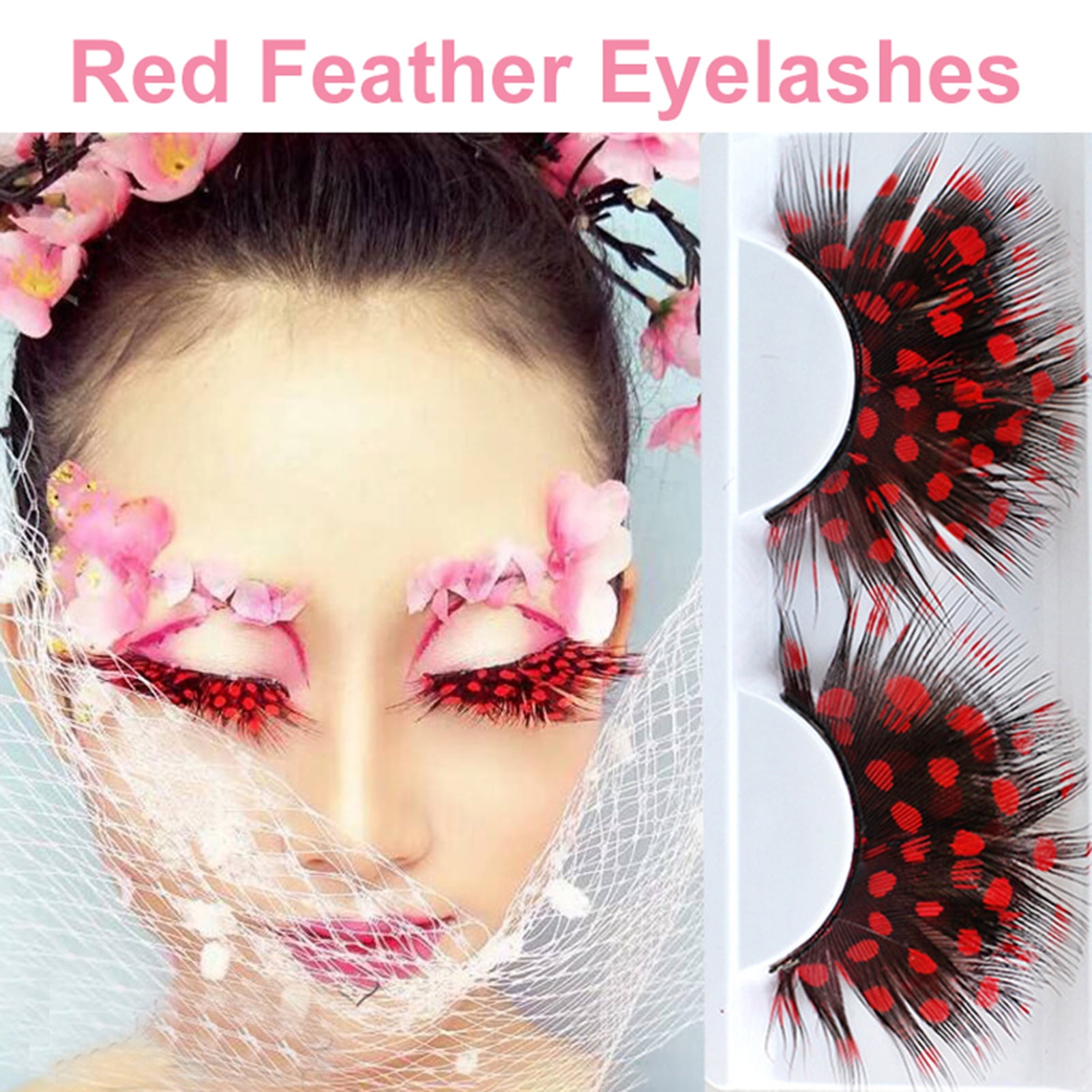 jiaroswwei 1 Pair 3D Colorful Fake Lashes Soft Fluffy Artificial ...
