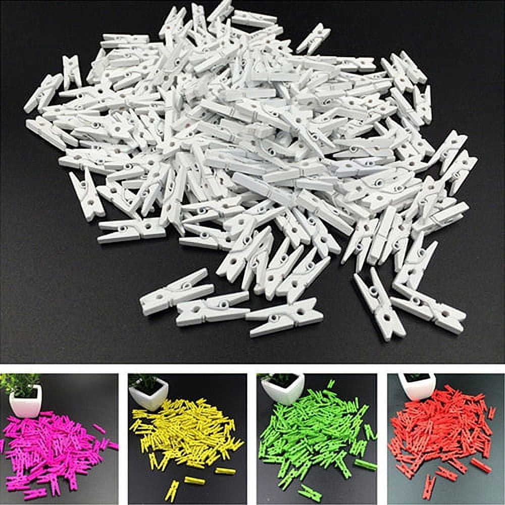 jiaroswwei 100Pcs Mini Multicolor Wooden Clothes Photo Paper Peg ...