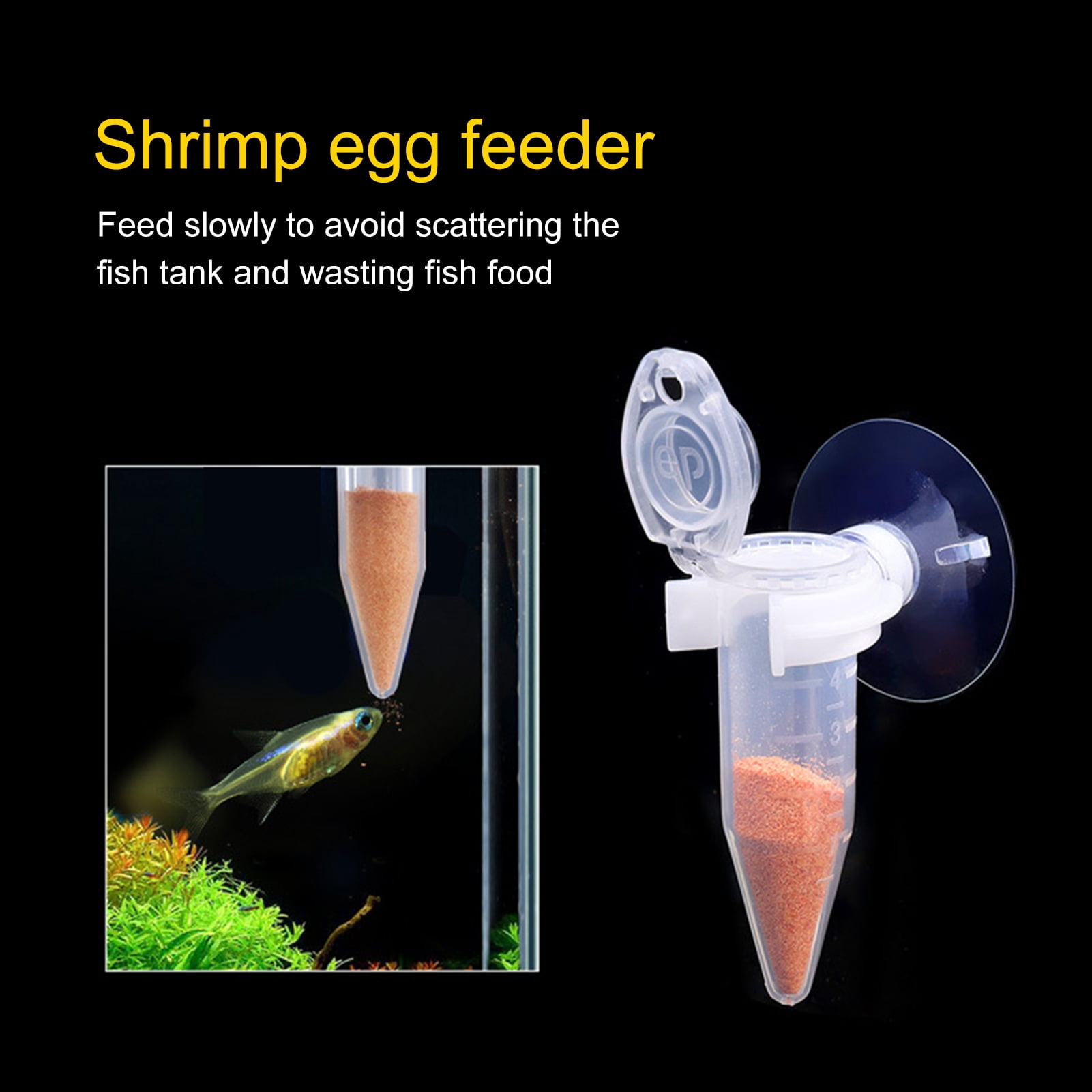 jiaroswwei 2Pcs Fish Feeder Tapered Easy Installation Plastic Fish Food ...