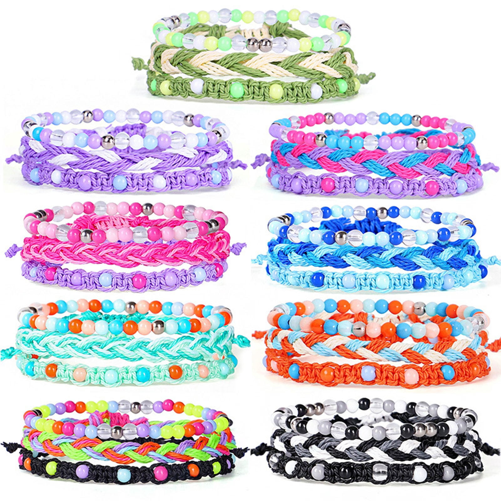 jiaroswwei 3 Pcs/Set Woven Bracelet Set Spiritual Protection Stability ...