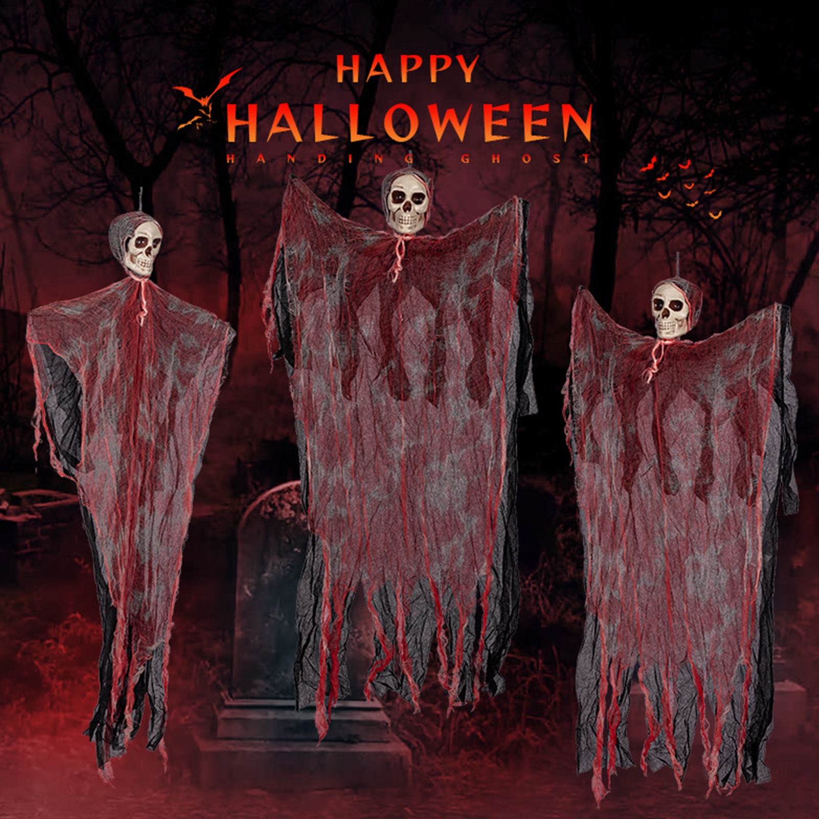 jiaroswwei Ghost Hanging Pendant, Spooky Realistic Outdoor Hanging ...