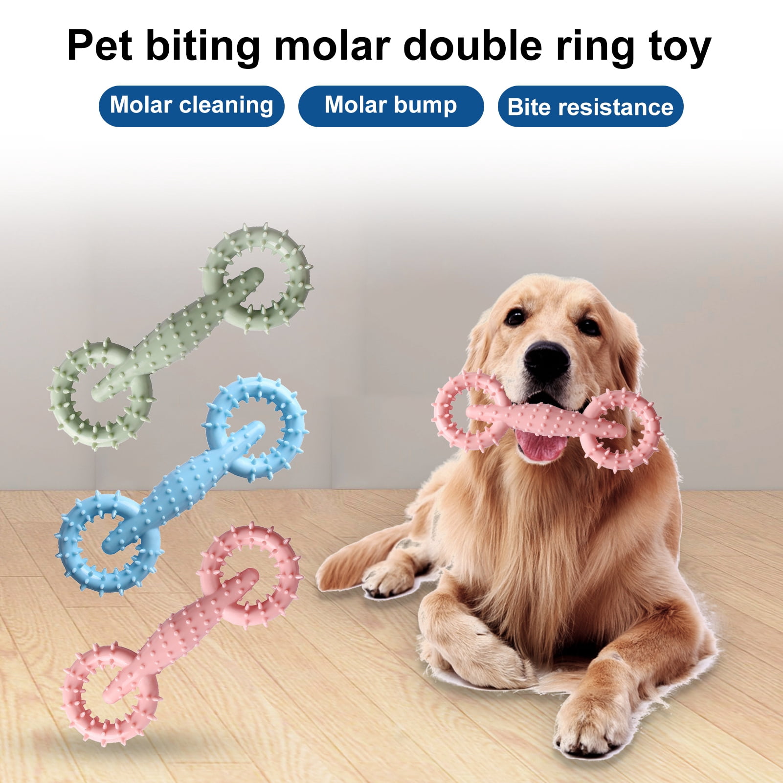 jiaroswwei Teeth Molar Toy Pull Ring Shape Teeth Cleaning Portable Pet ...