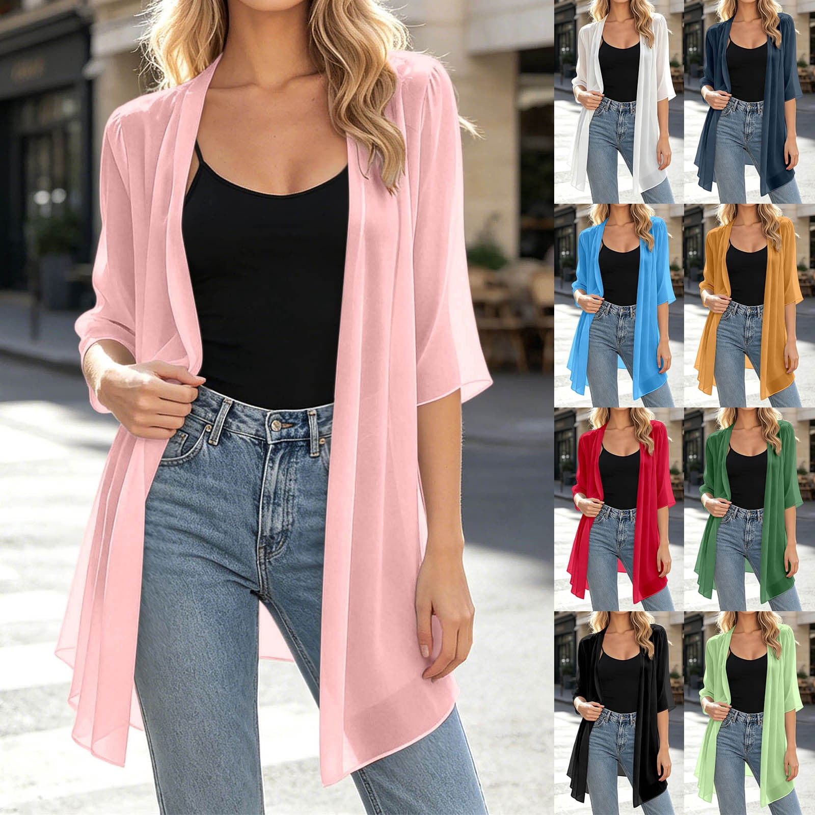 jiaxiM Lightweight Cardigans for Women 2026 Summer Chiffon Breathable ...