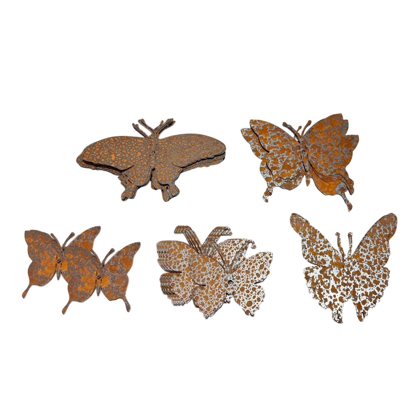 jicheng 15x Butterfly Wall Decor Metal Wall Art Practical Iron Creative ...