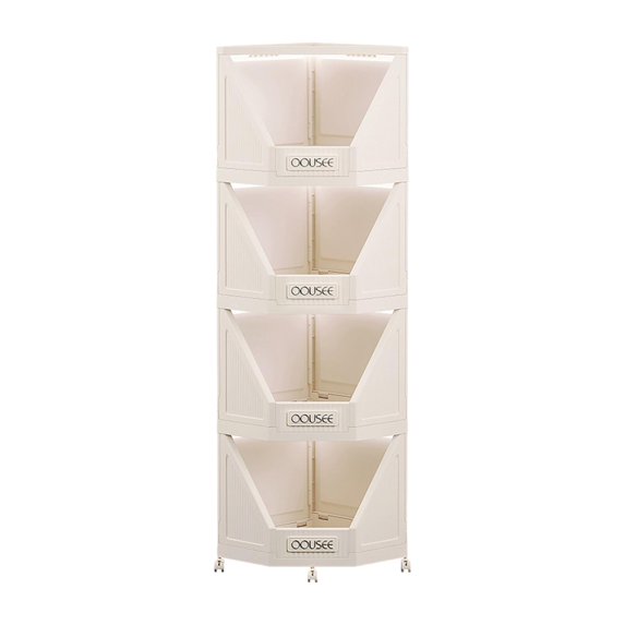 jicheng 4 Tier Corner Shelf Container Corner Bookcase for Living Room ...