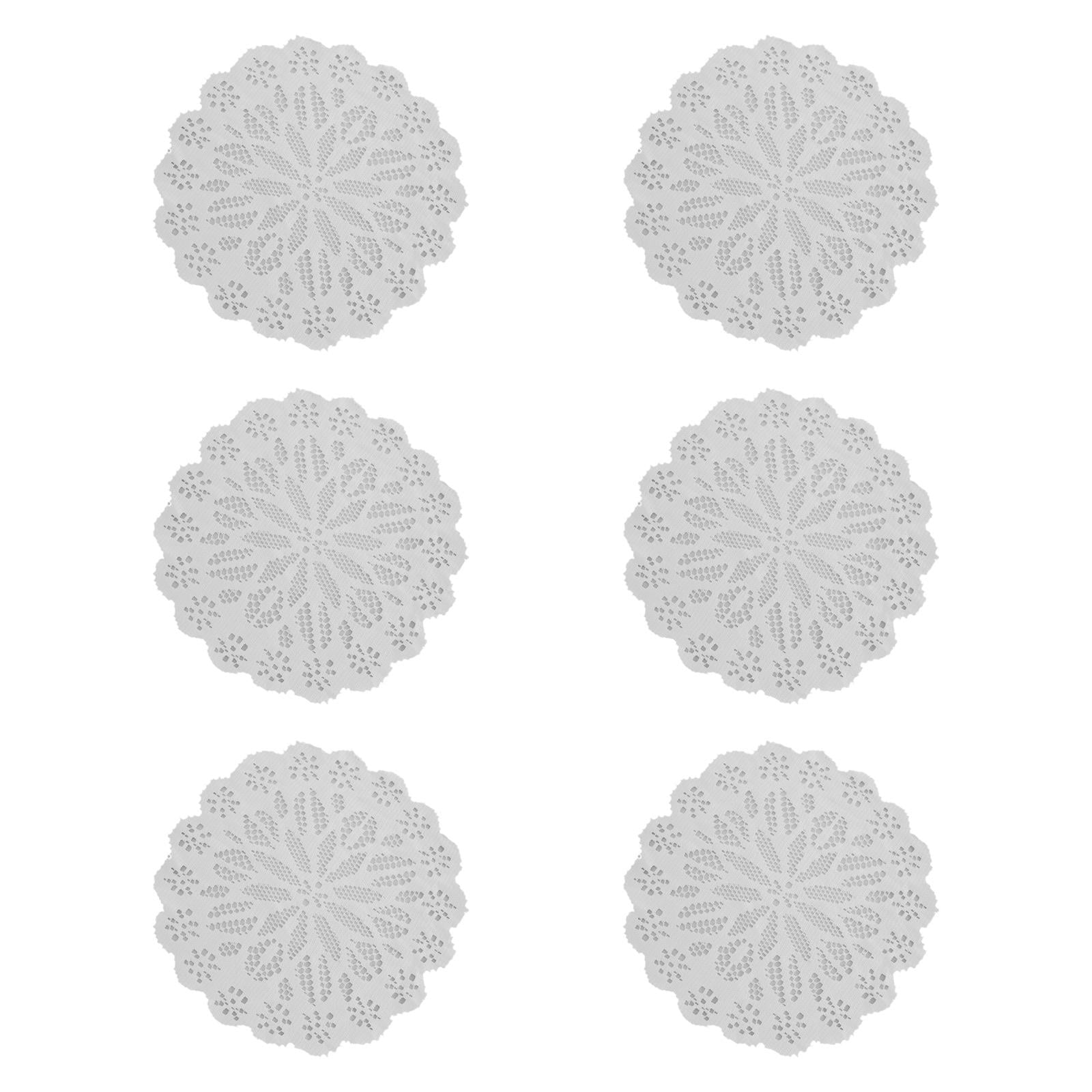 jicheng 6 Pieces Lace Placemats Non Slip Lace Table Mats for Countertop ...
