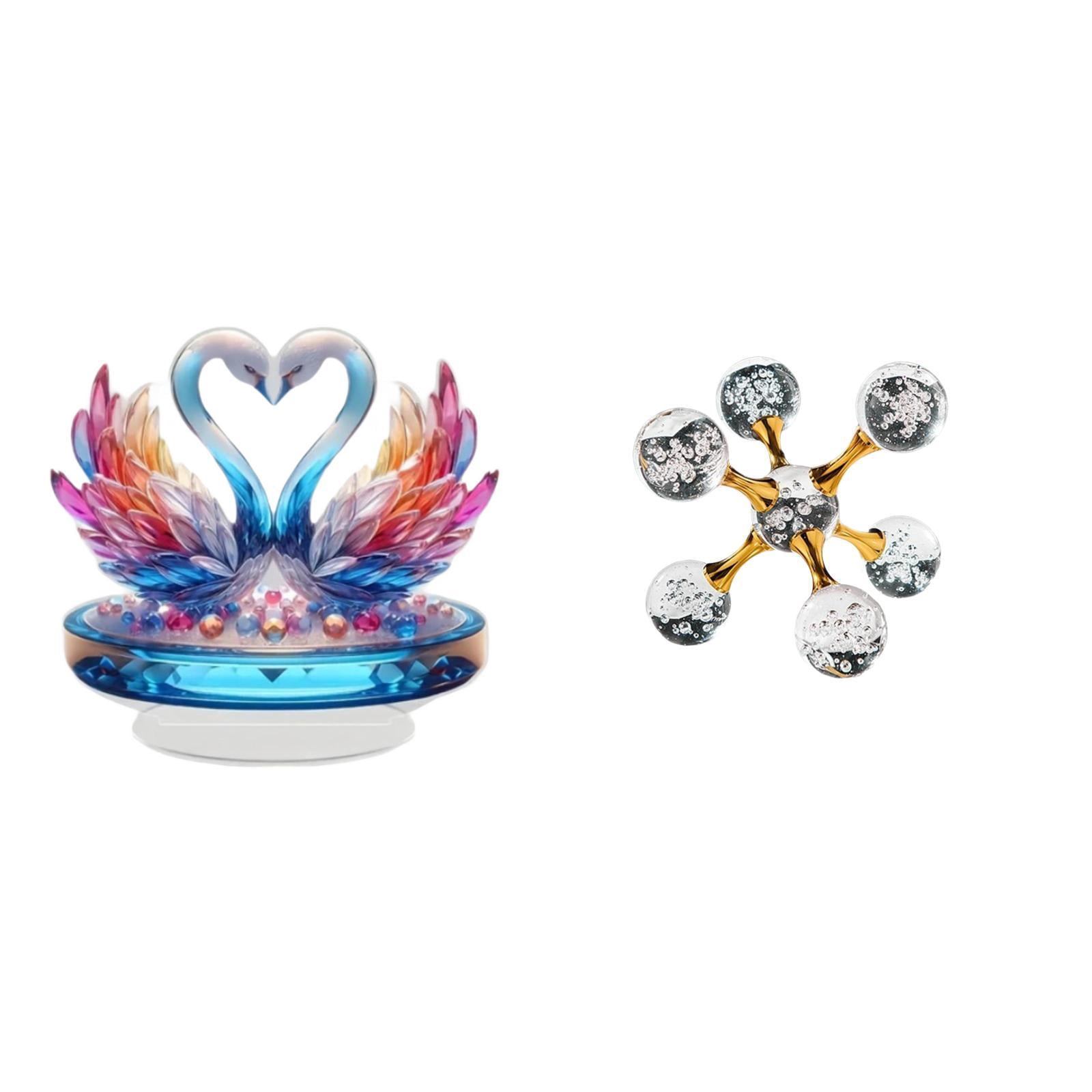 jicheng Acrylic Swan Bubble Sphere Sculpture Tabletop Centerpiece ...