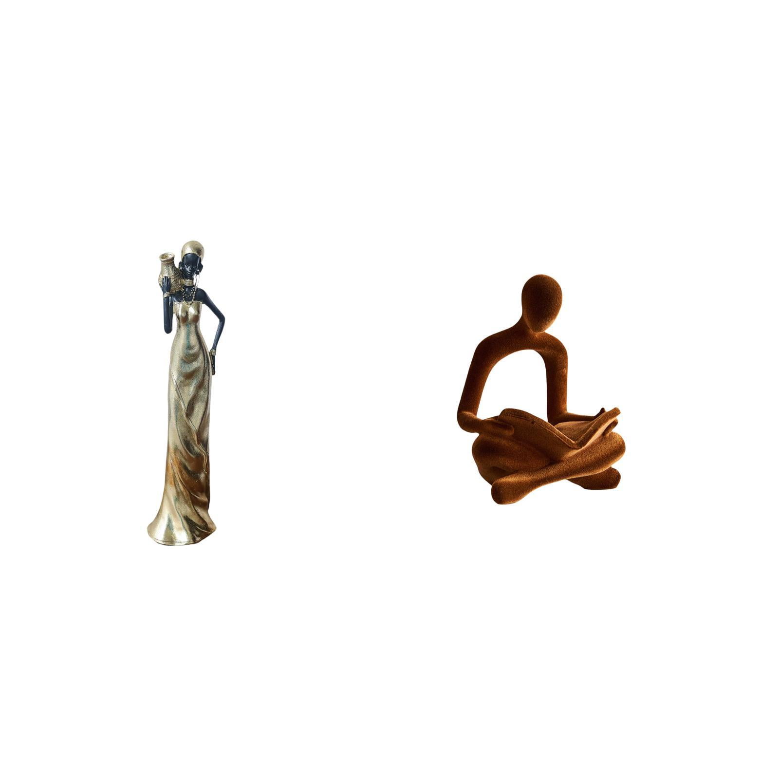 jicheng African Tribal Lady Human Figurine Abstract Thinker Statue ...