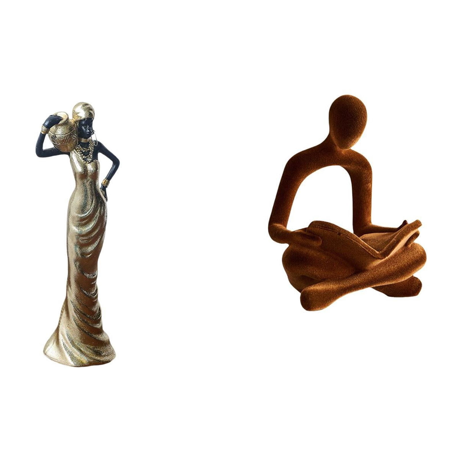 jicheng African Tribal Lady Sculpture Ornament Vintage Human Figurine ...