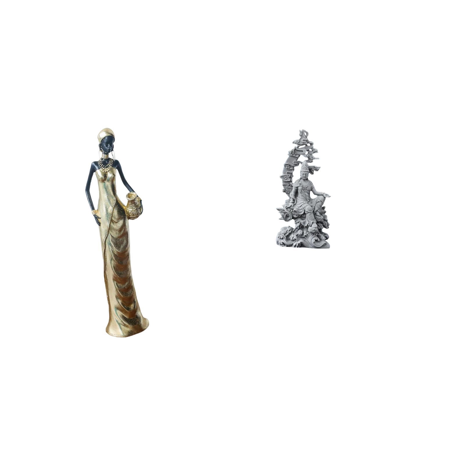 jicheng African Tribal Lady Sculpture and Guan Yin Figurine Fusion ...
