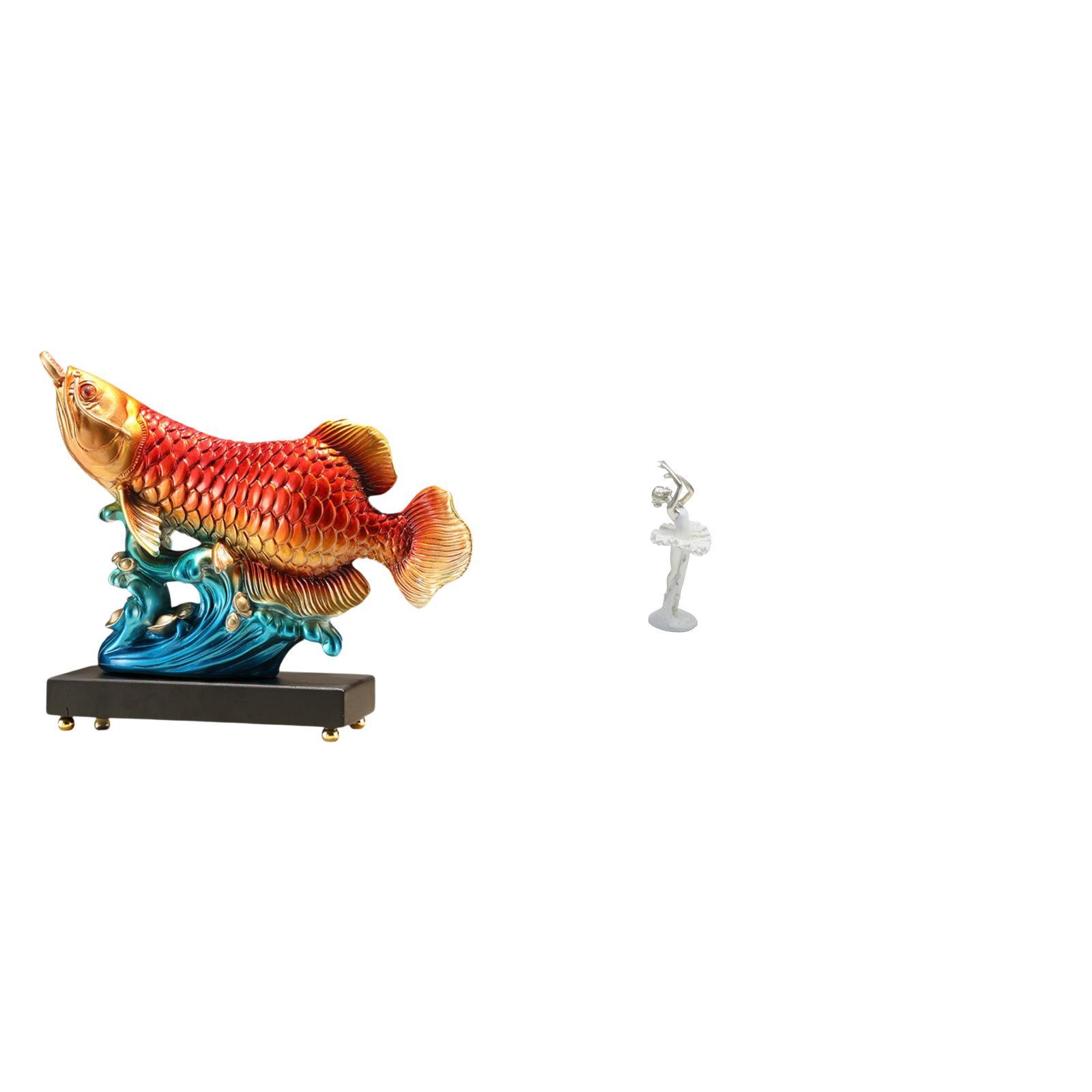 jicheng Arowana Ballerina Fish Dancing Girl Resin Prosperity Sculpture ...