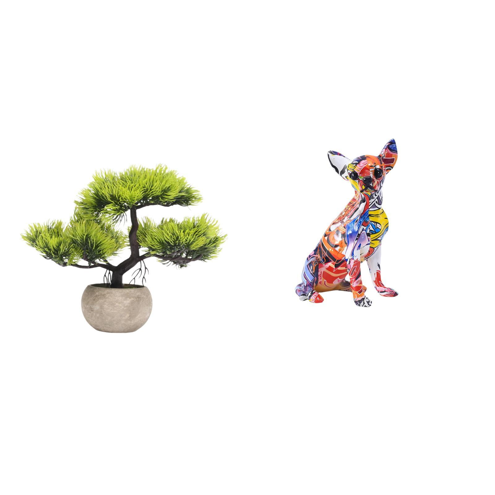 jicheng Artificial Bonsai Tree Greenery Collection Faux Plant ...