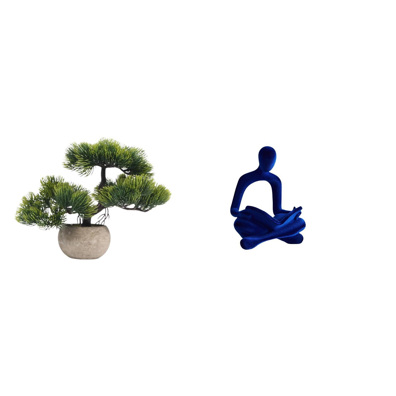 jicheng Artificial Bonsai Tree Greenery Collection with Human Figurine ...
