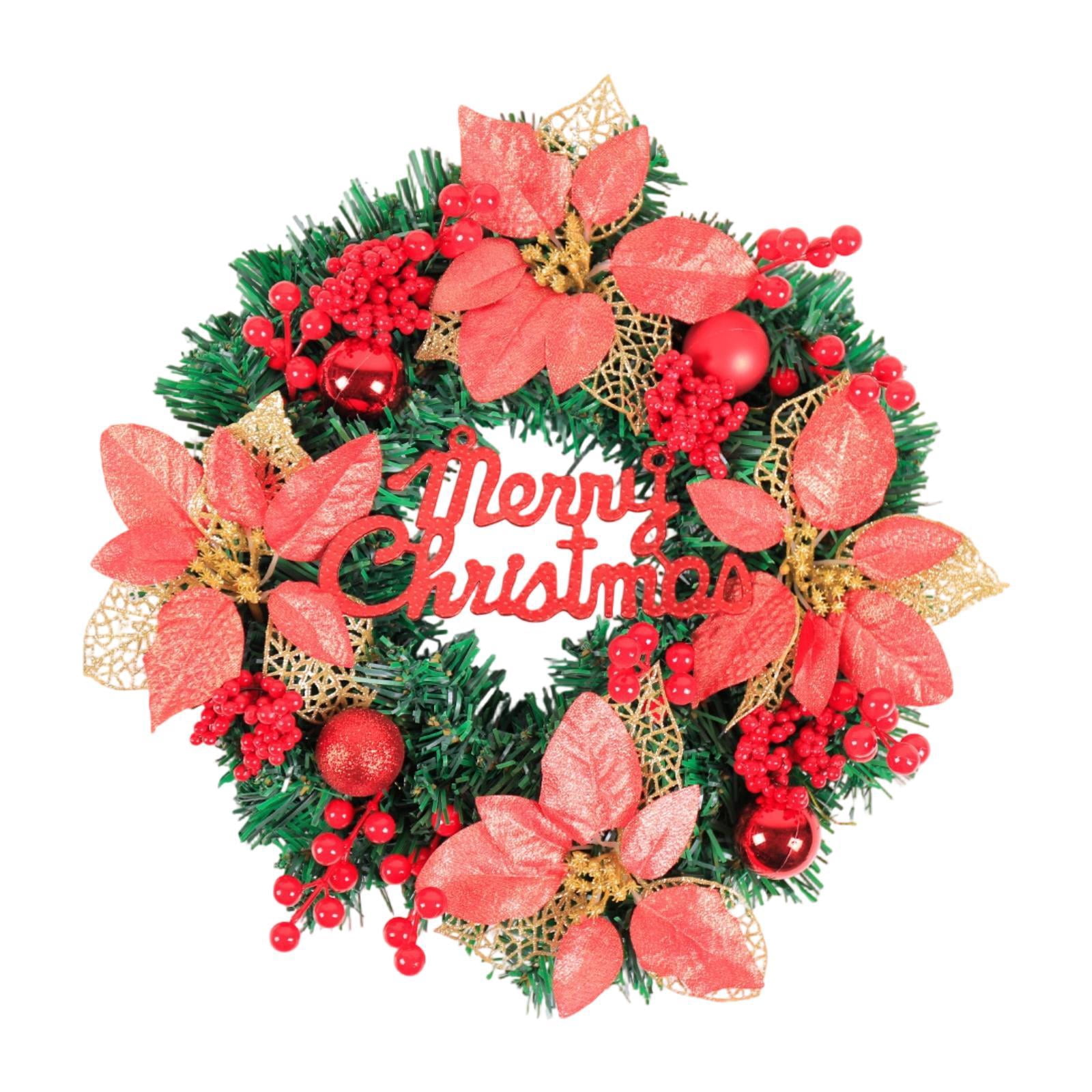 jicheng Artificial Poinsettia Flower Garland Garden Home Merry ...