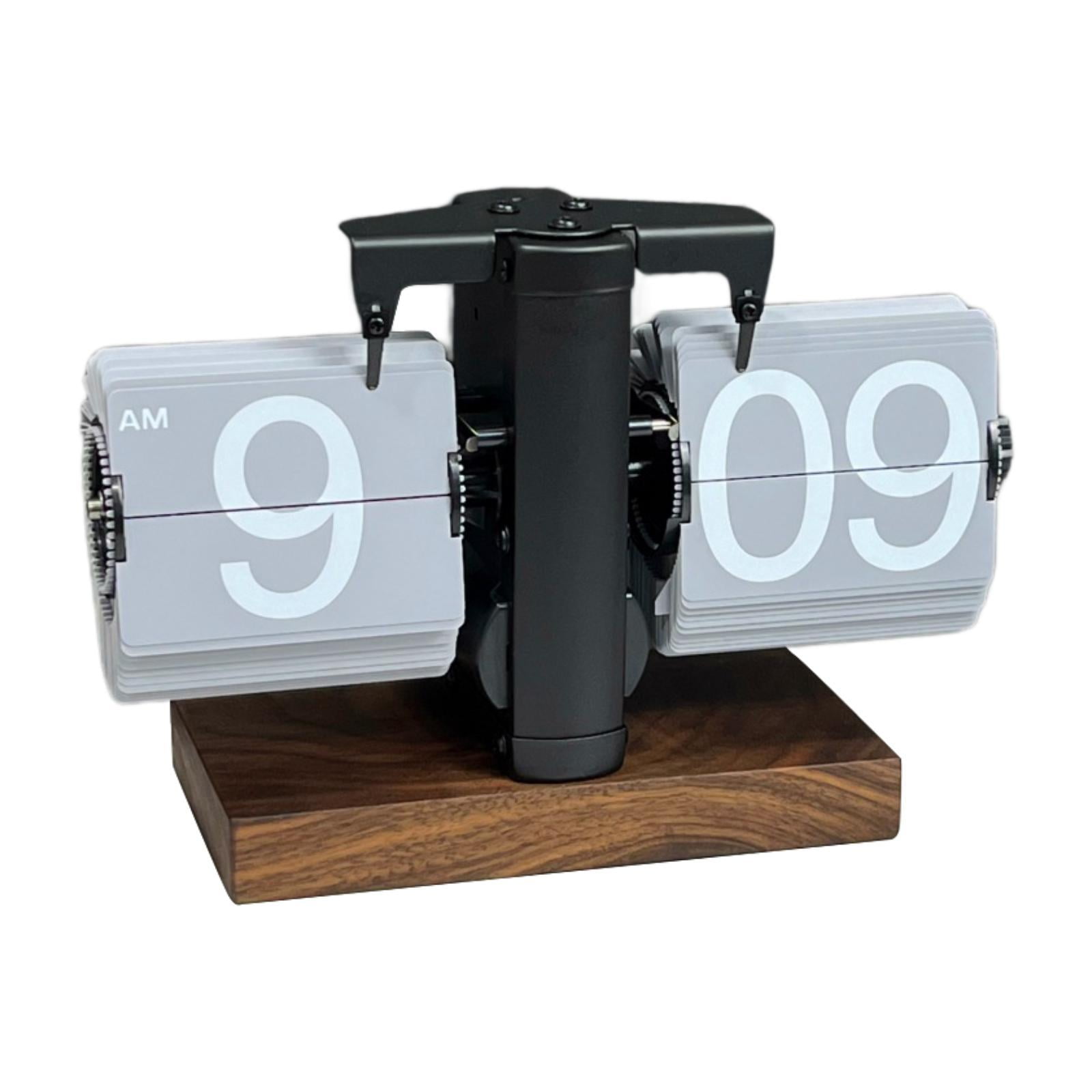 jicheng Auto Flip Clock Cafe with Wood Stand Living Rooms Flip Desk ...