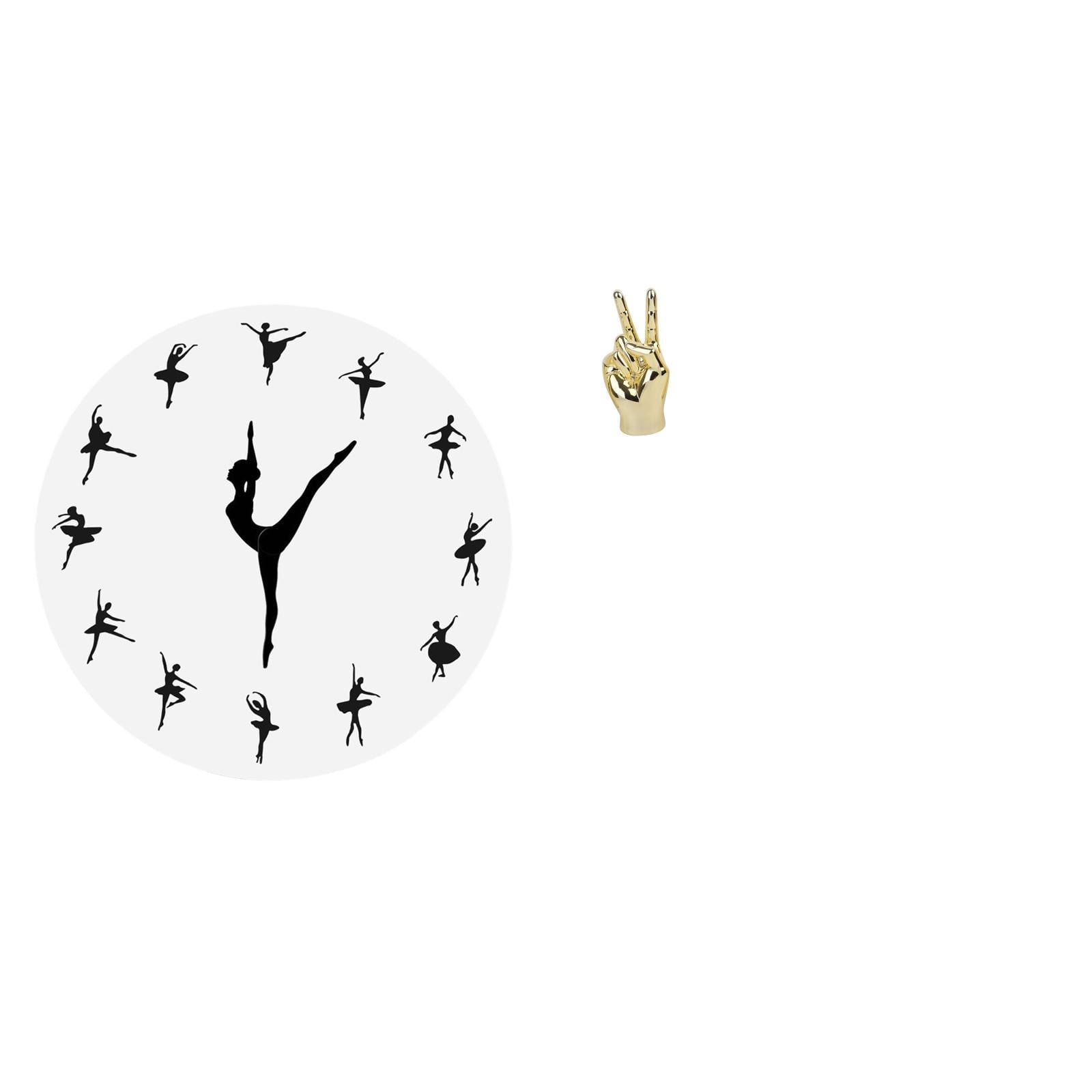 jicheng Ballerina Dancing Girl Wall Clock with Hand Finger Gesture ...