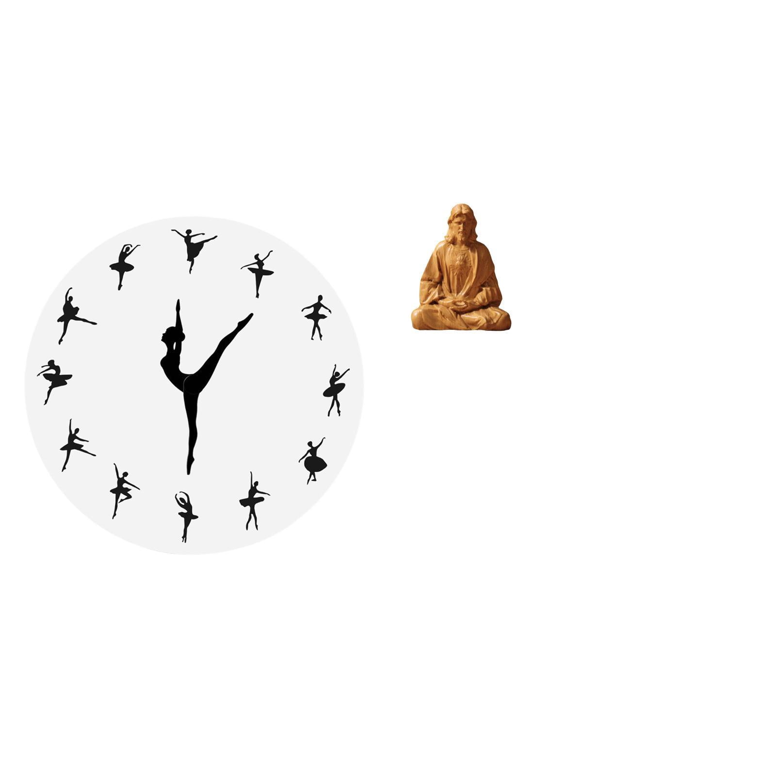 jicheng Ballerina Wall Clock Ballet Dancing Girl Silent Mute Decorative ...