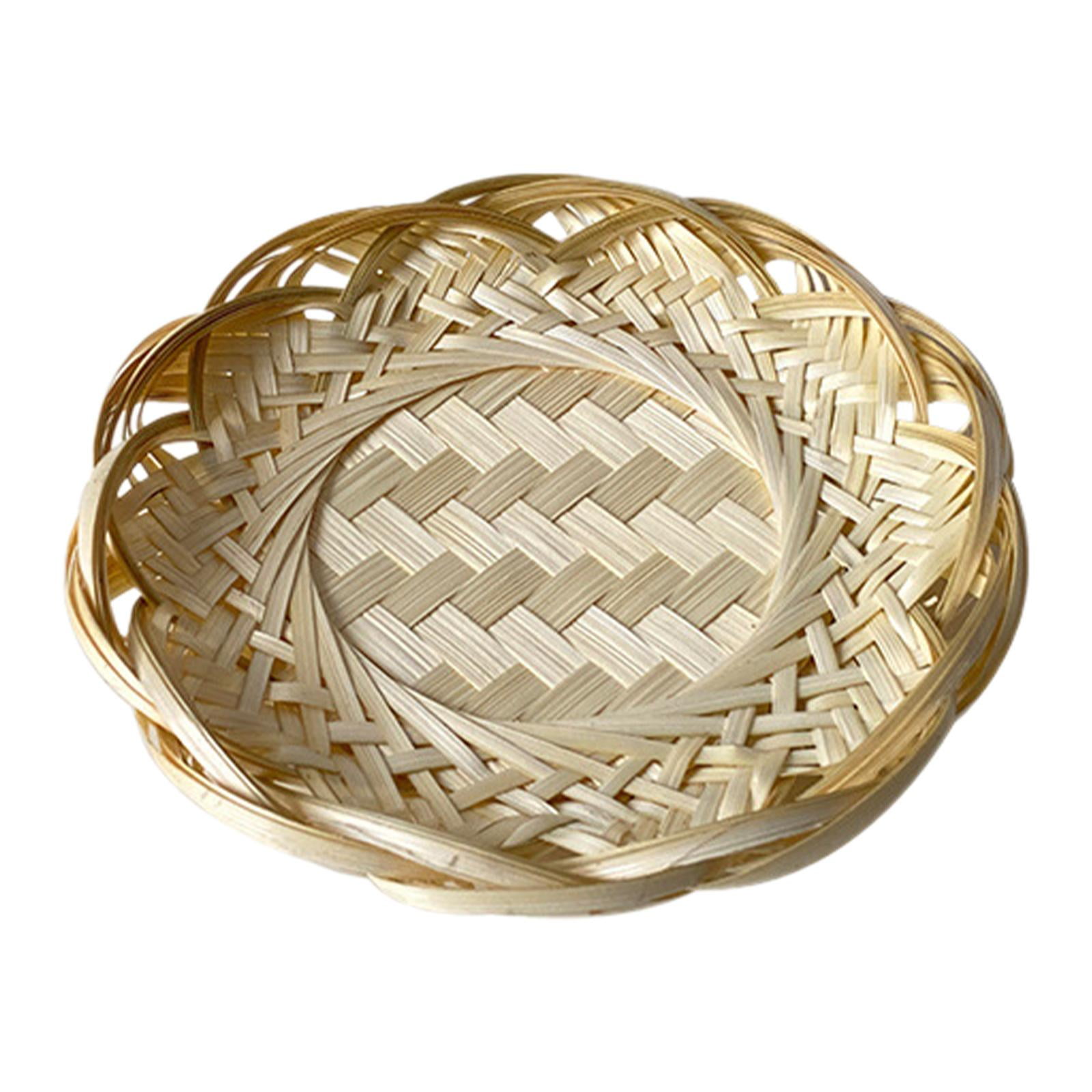 jicheng Bamboo Bread Tray Food Storage Tray Tealight Wood Tray Round ...