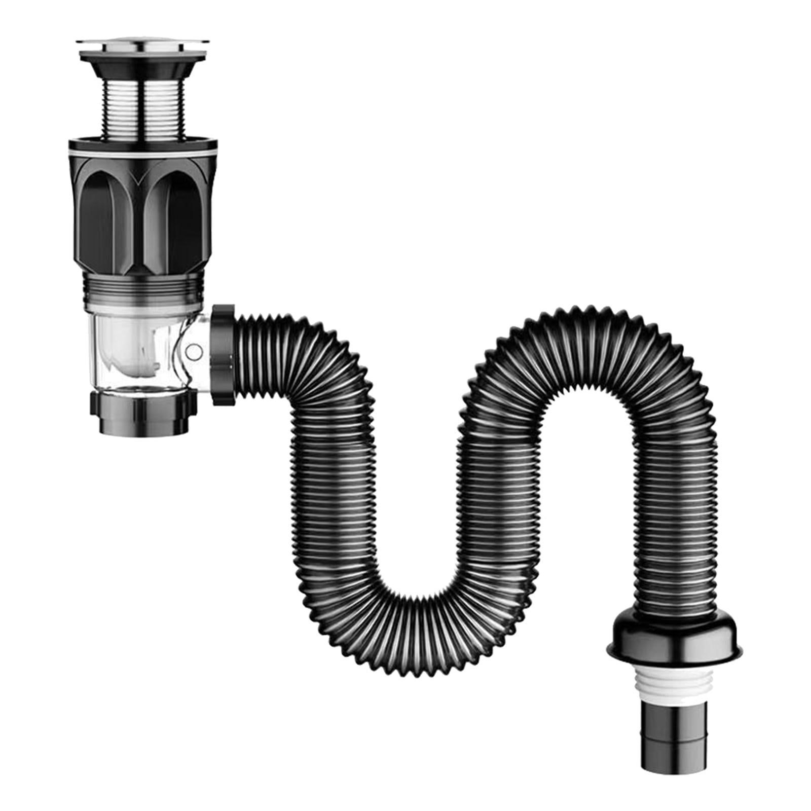 jicheng Bathroom Sink Drain Pipe Black Direct Replaces Sink Bowl Drain ...