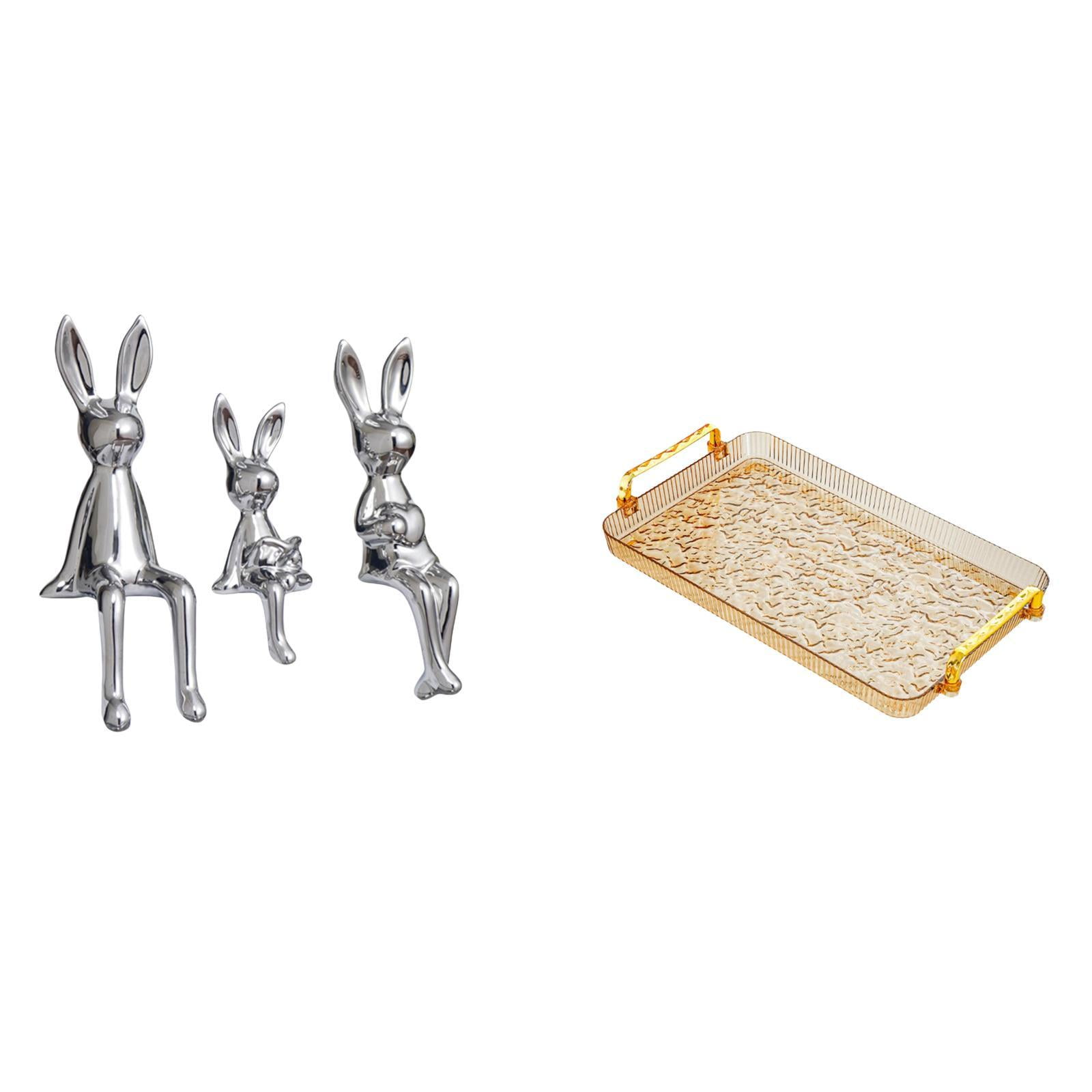 jicheng Bunny Family Figurine Statues Desk Display Table Centerpiece ...