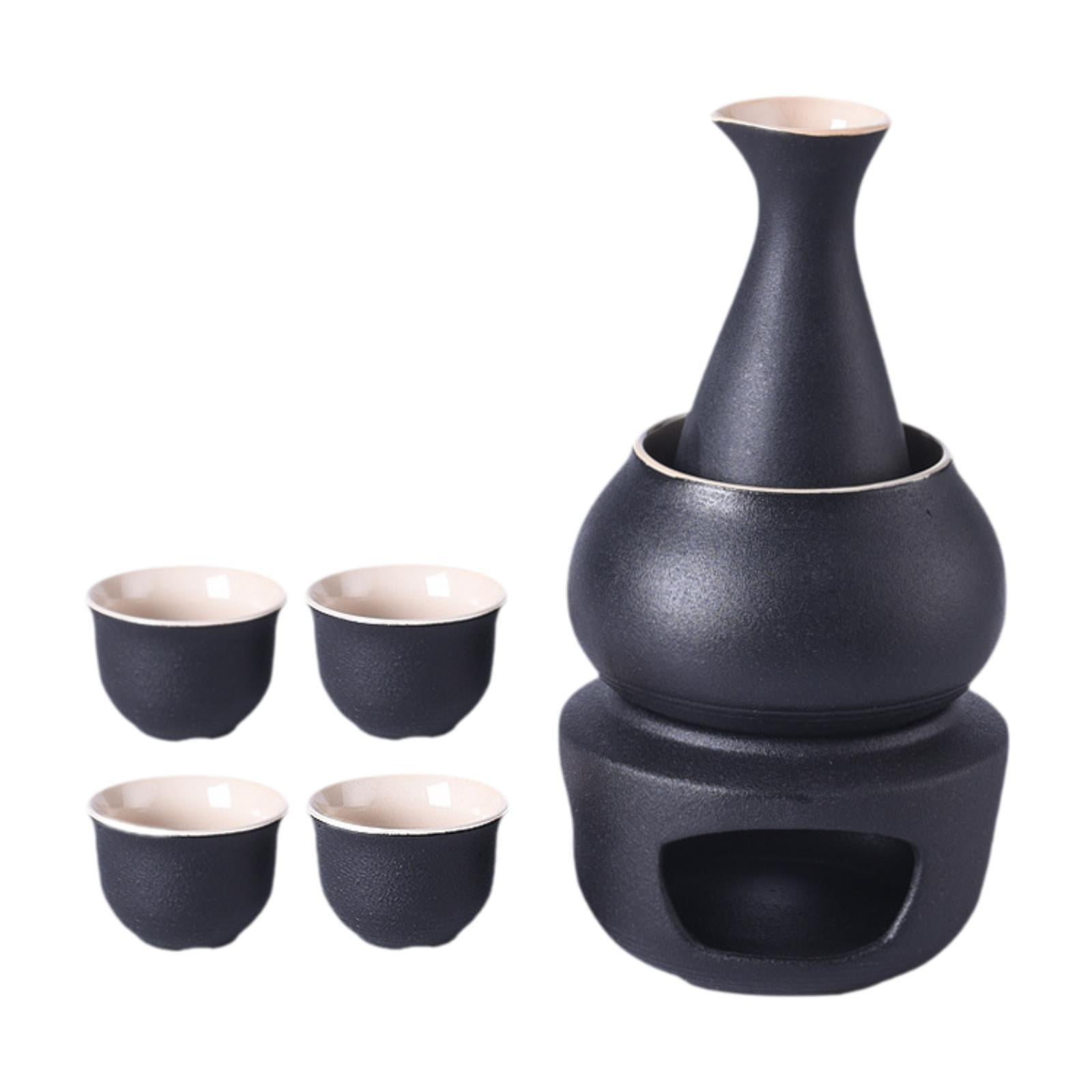 jicheng Ceramic Sake Set Cups with Warmer Porcelain Pottery for Tea ...