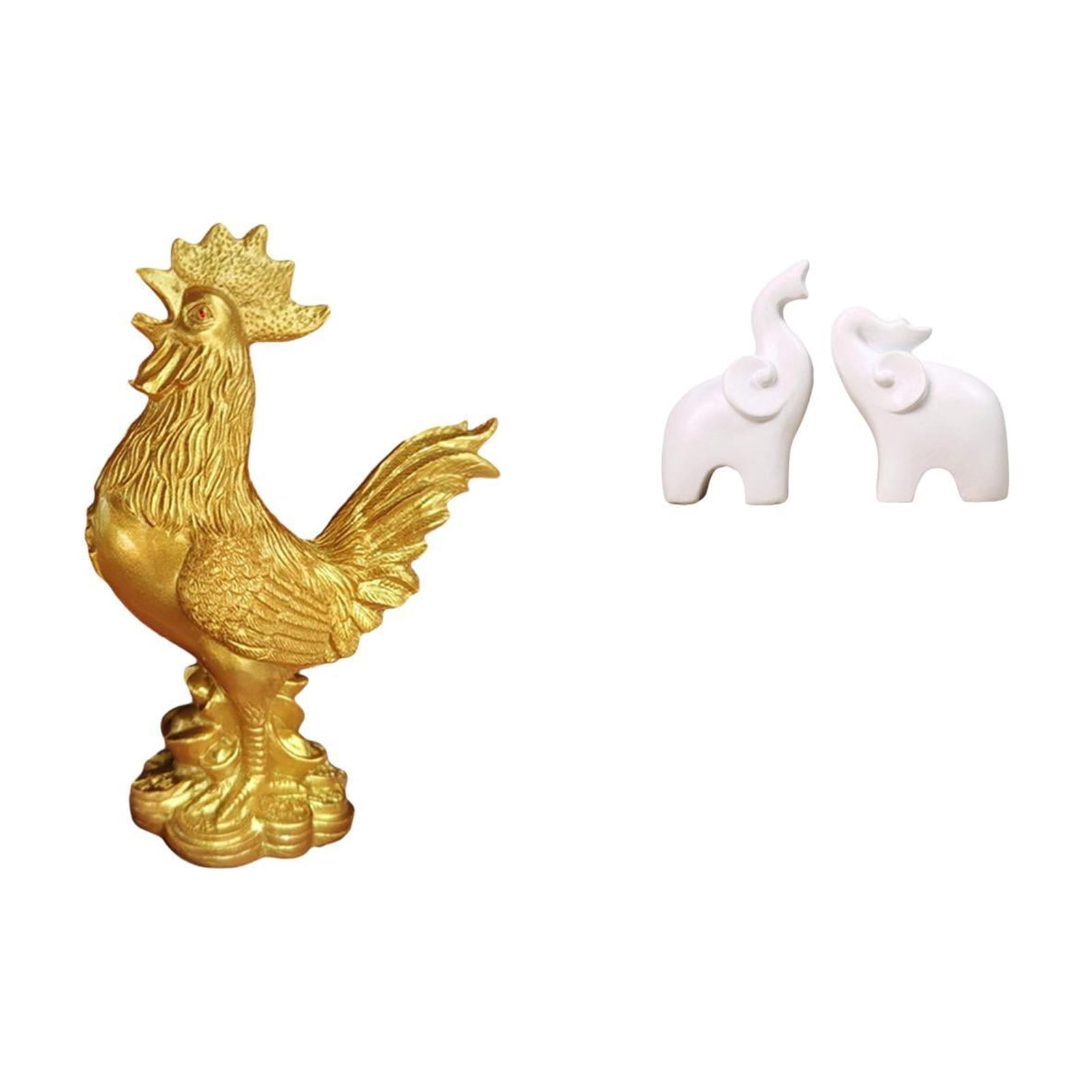 jicheng Chicken Rooster Sculpture Figurine Feng Shui Decor for Birthday ...